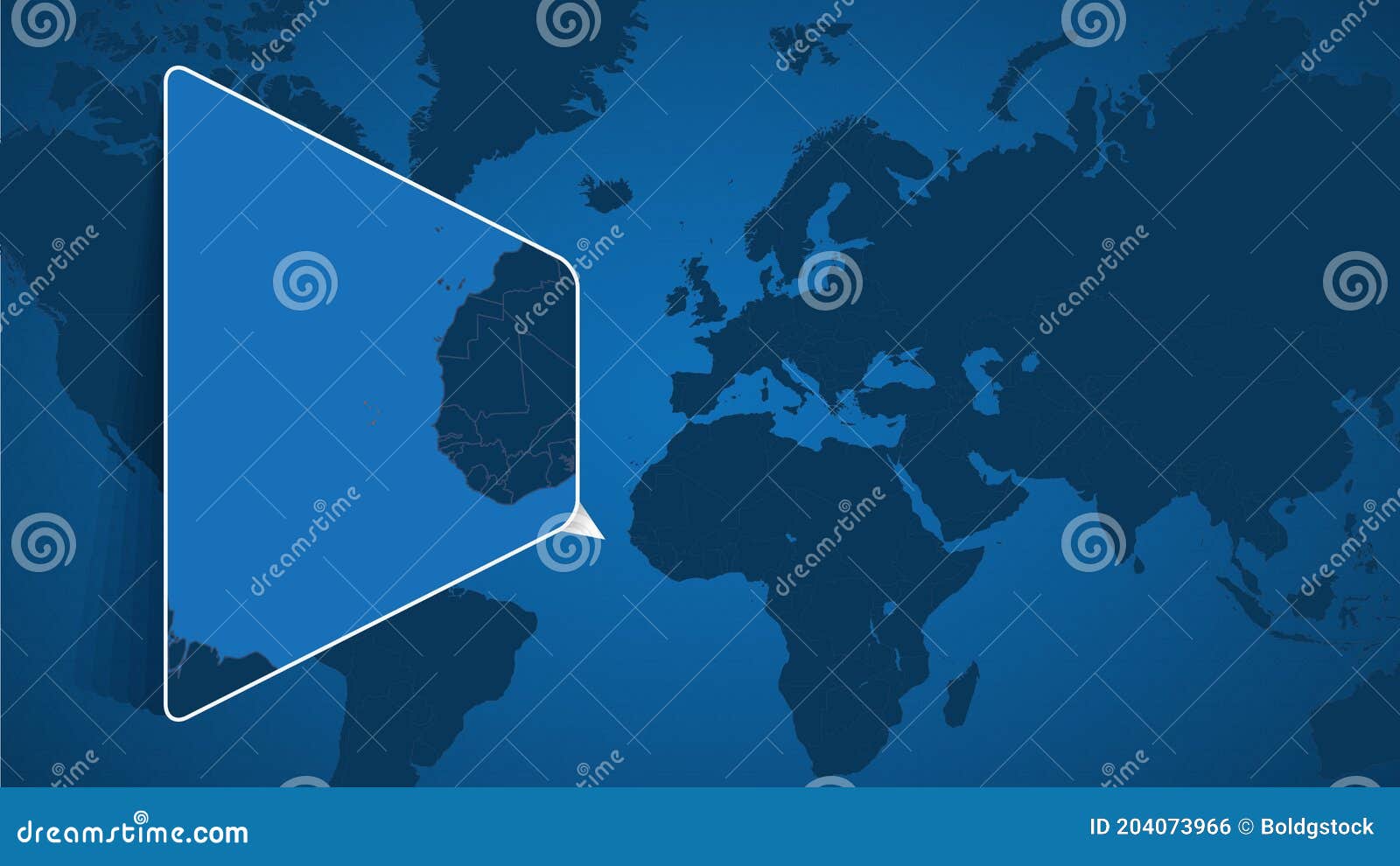 Location of Cape Verde on the World Map with Enlarged Map of Cape Verde ...