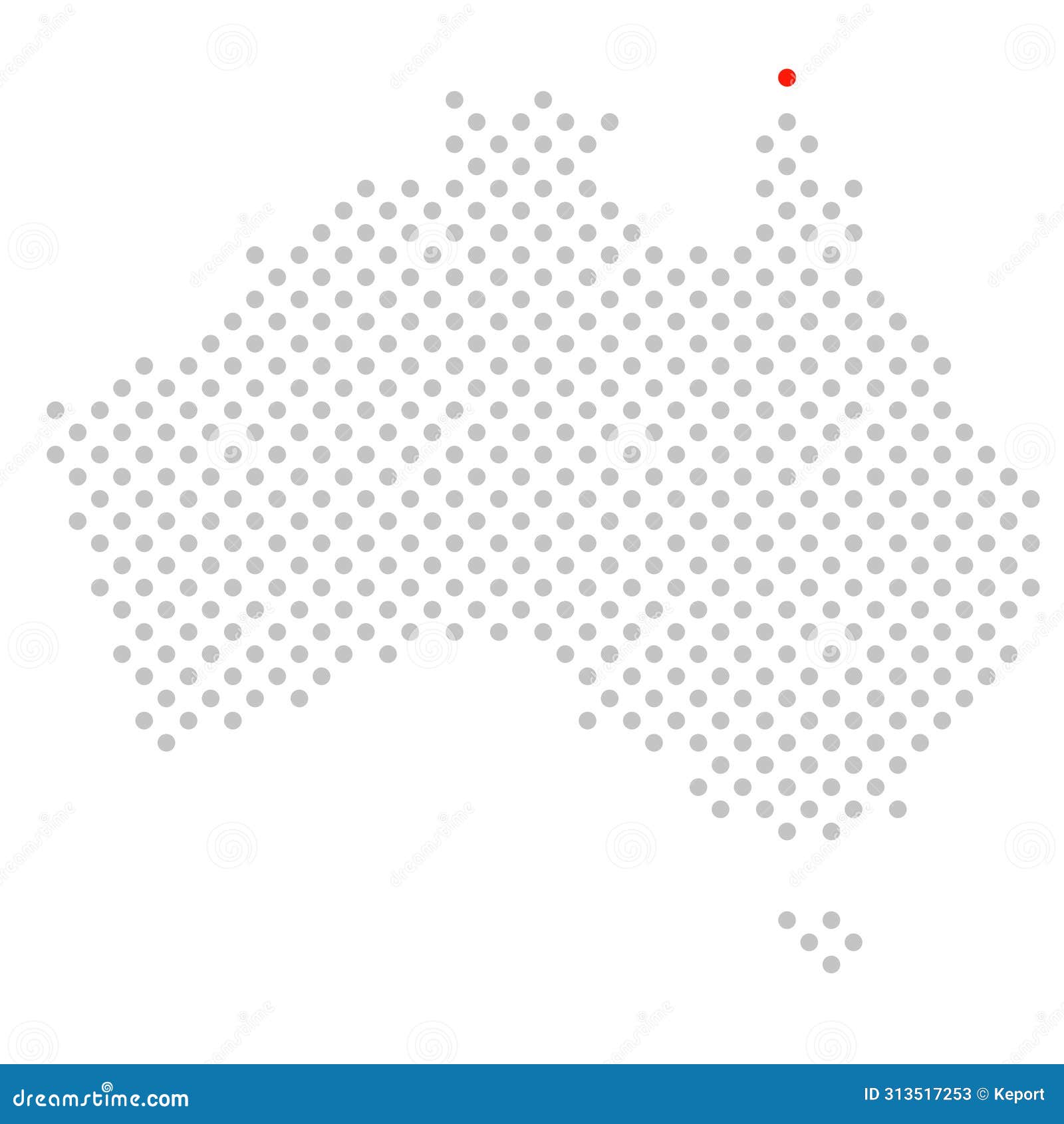 Location of Cape York and Bamaga in Australia: Dotted Map Stock ...