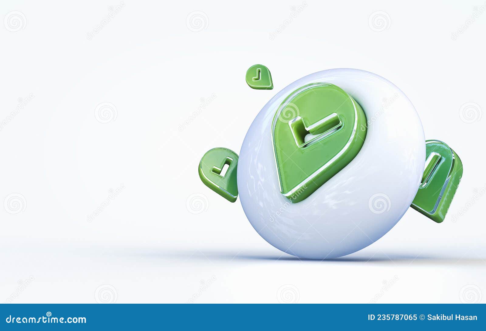 Location Check Sign Realistic 3d Rendering Iconic Background Stock ...