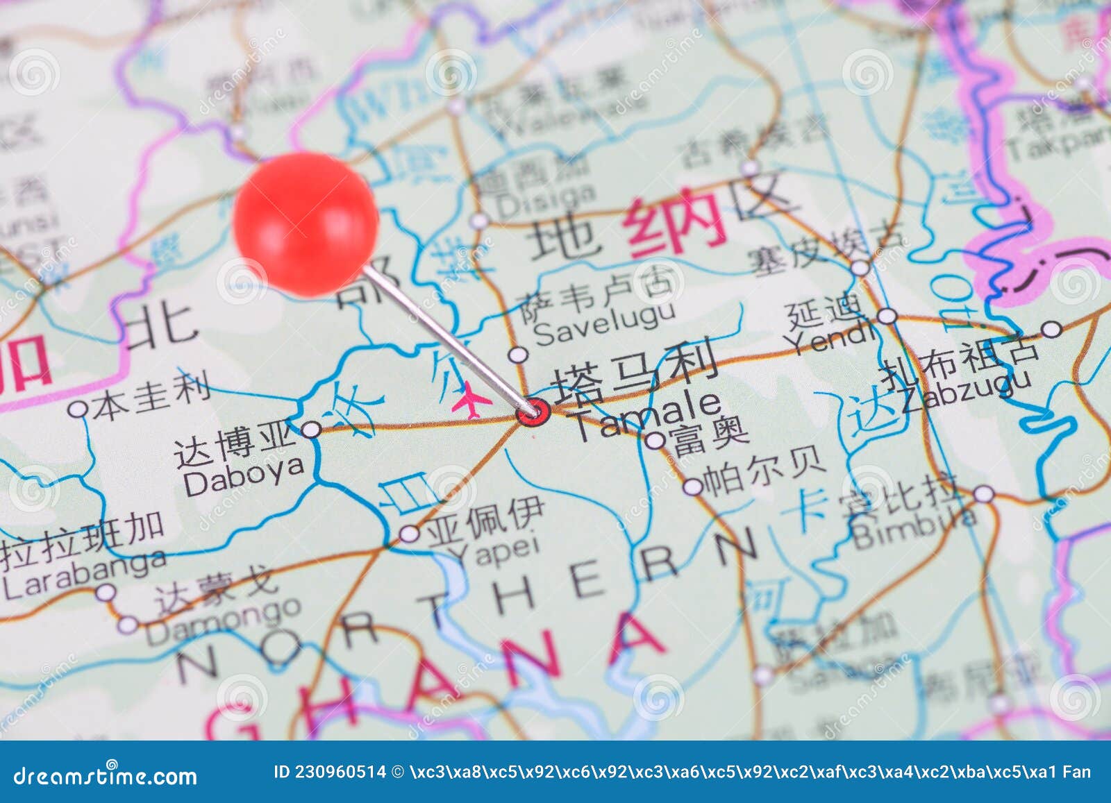 The Location of the City of Tamale in Ghana on the Map Stock Photo ...