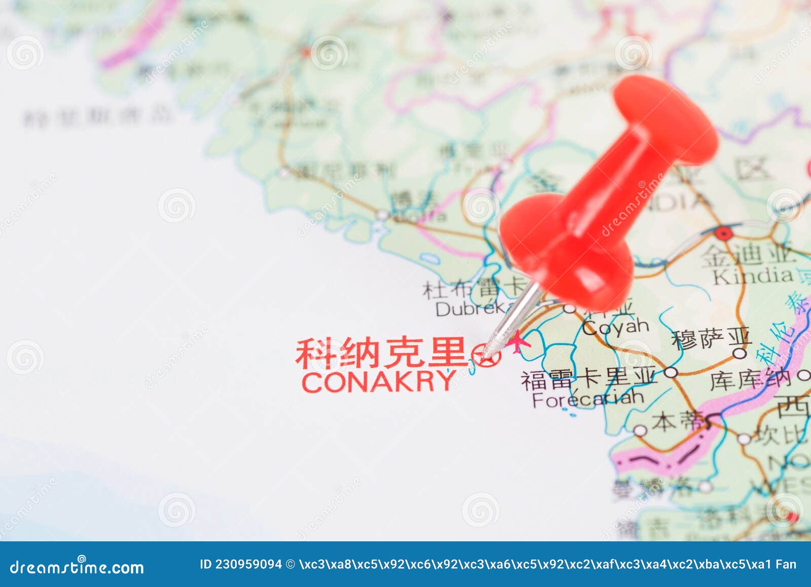 The Location of Conakry, the Capital of Guinea, on the Map Editorial ...