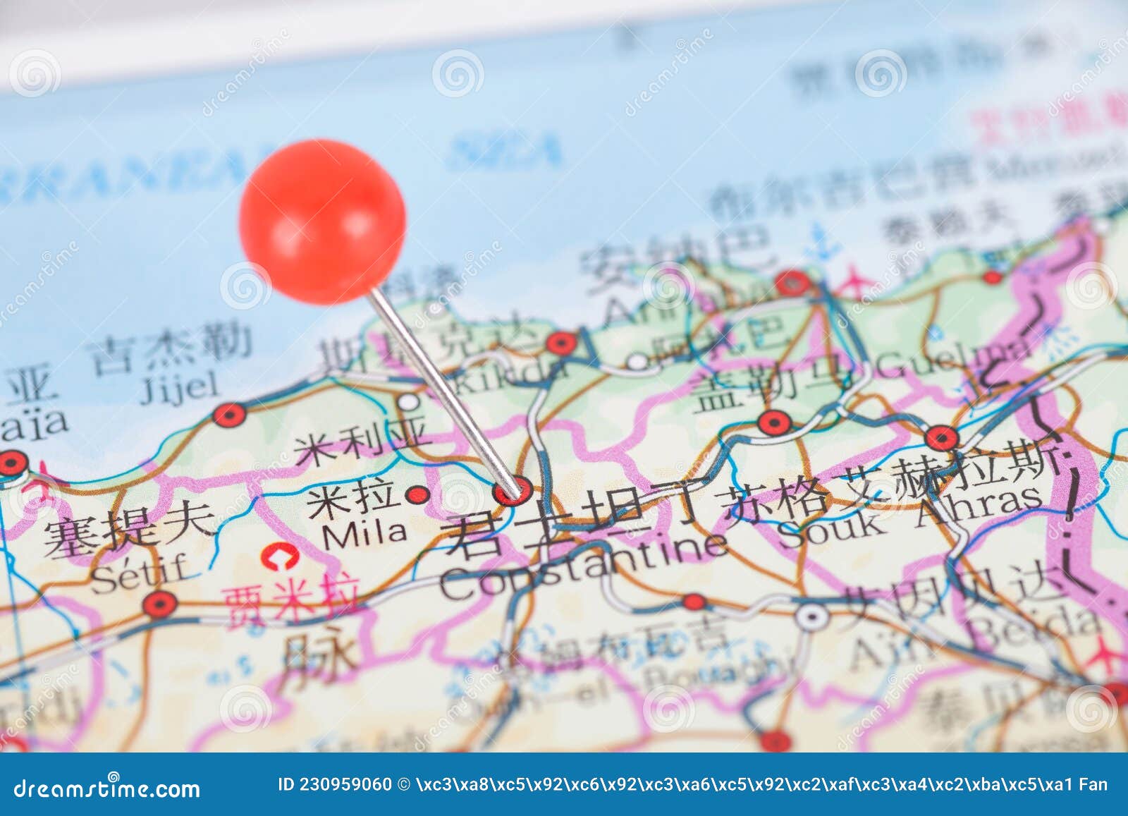 The Location of Constantine in Algeria on the Map Stock Photo - Image ...