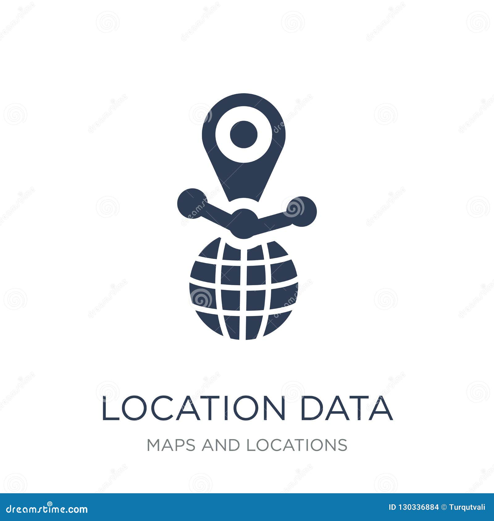 Location Data Icon. Trendy Flat Vector Location Data Icon on White ...