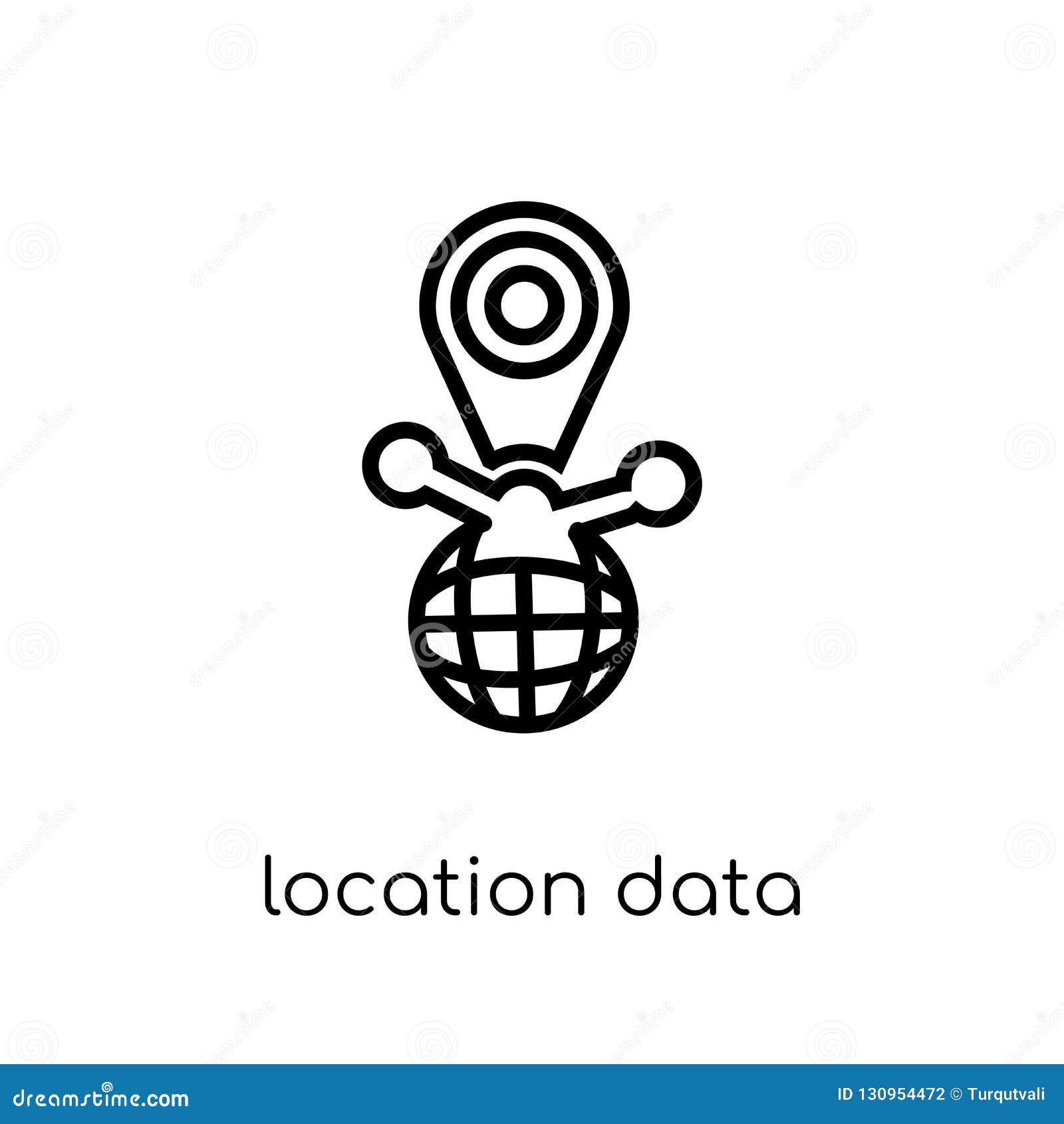 Location Data Icon. Trendy Modern Flat Linear Vector Location Da Stock ...