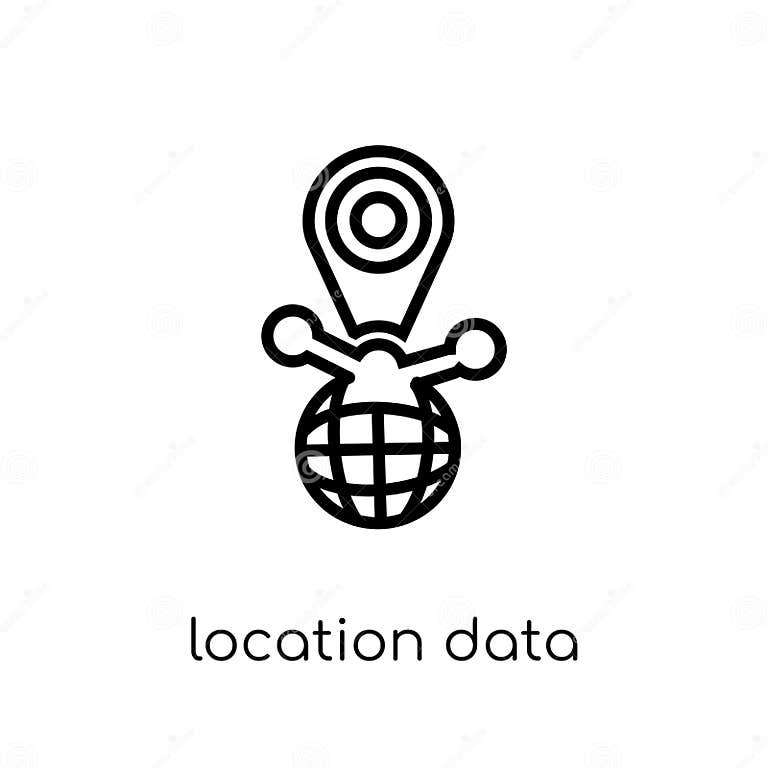 Location Data Icon. Trendy Modern Flat Linear Vector Location Da Stock ...