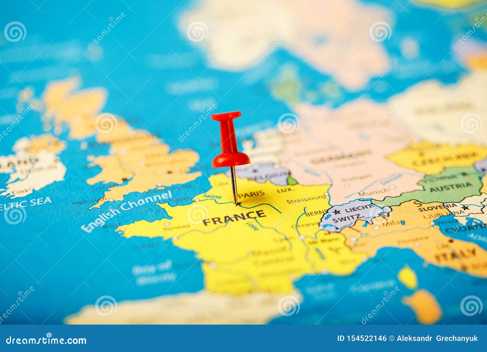 The Location of the Destination on the Map of France is Indicated by a ...