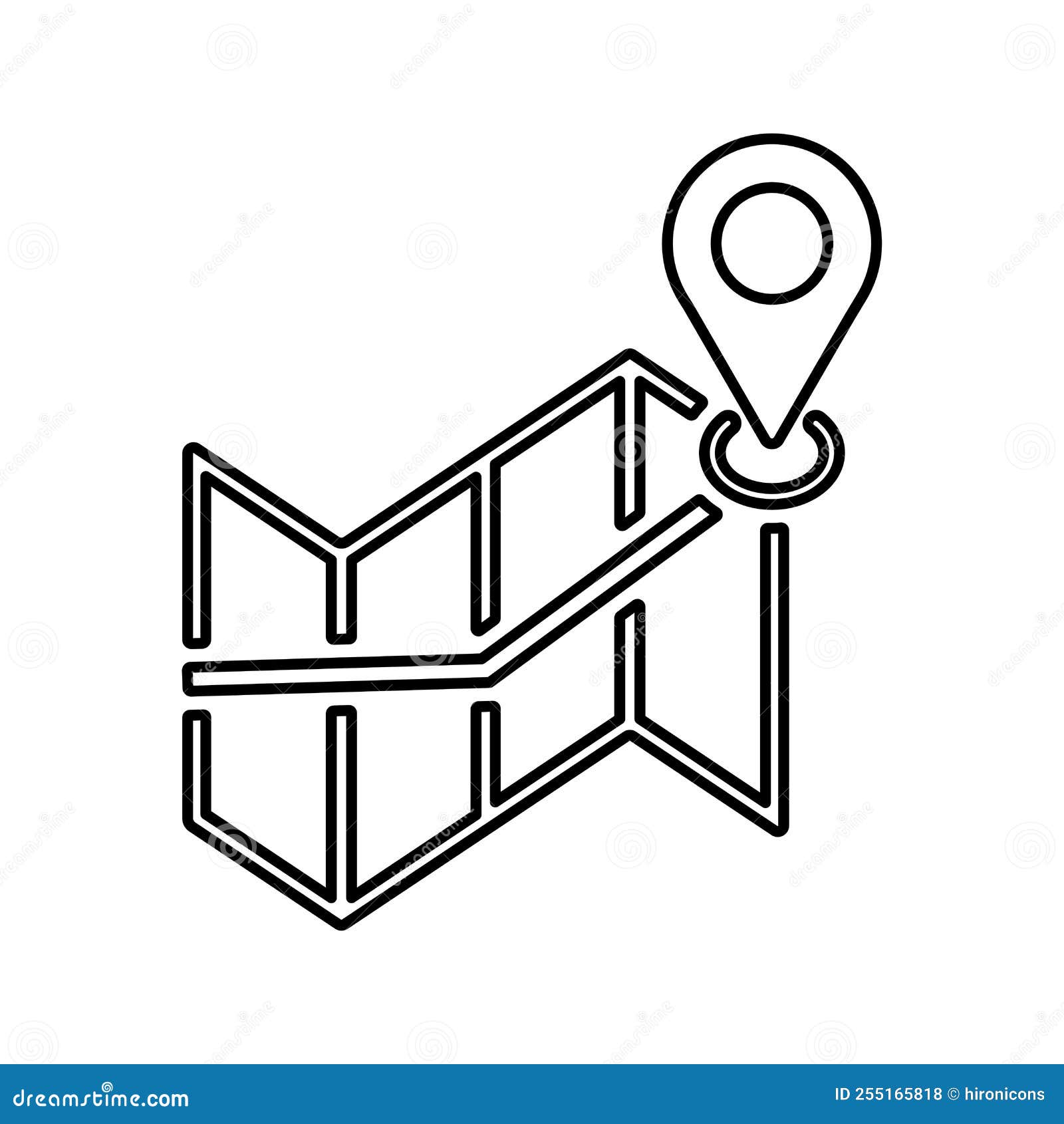 Location, Direction, Navigation, Pin Outline Icon. Line Art Vector ...