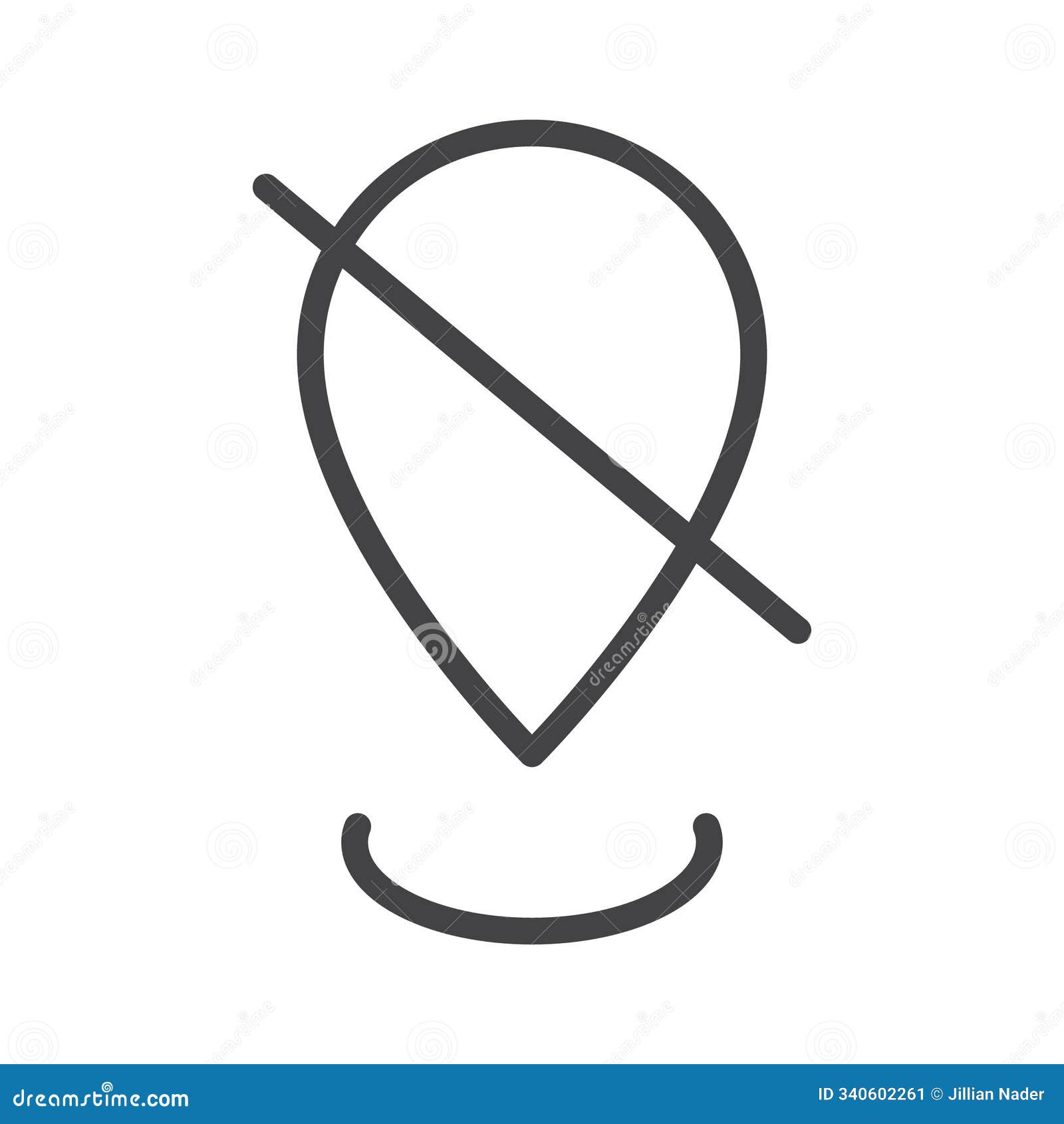 Location Disable Icon Thin Outline Art Symbol Stock Illustration ...