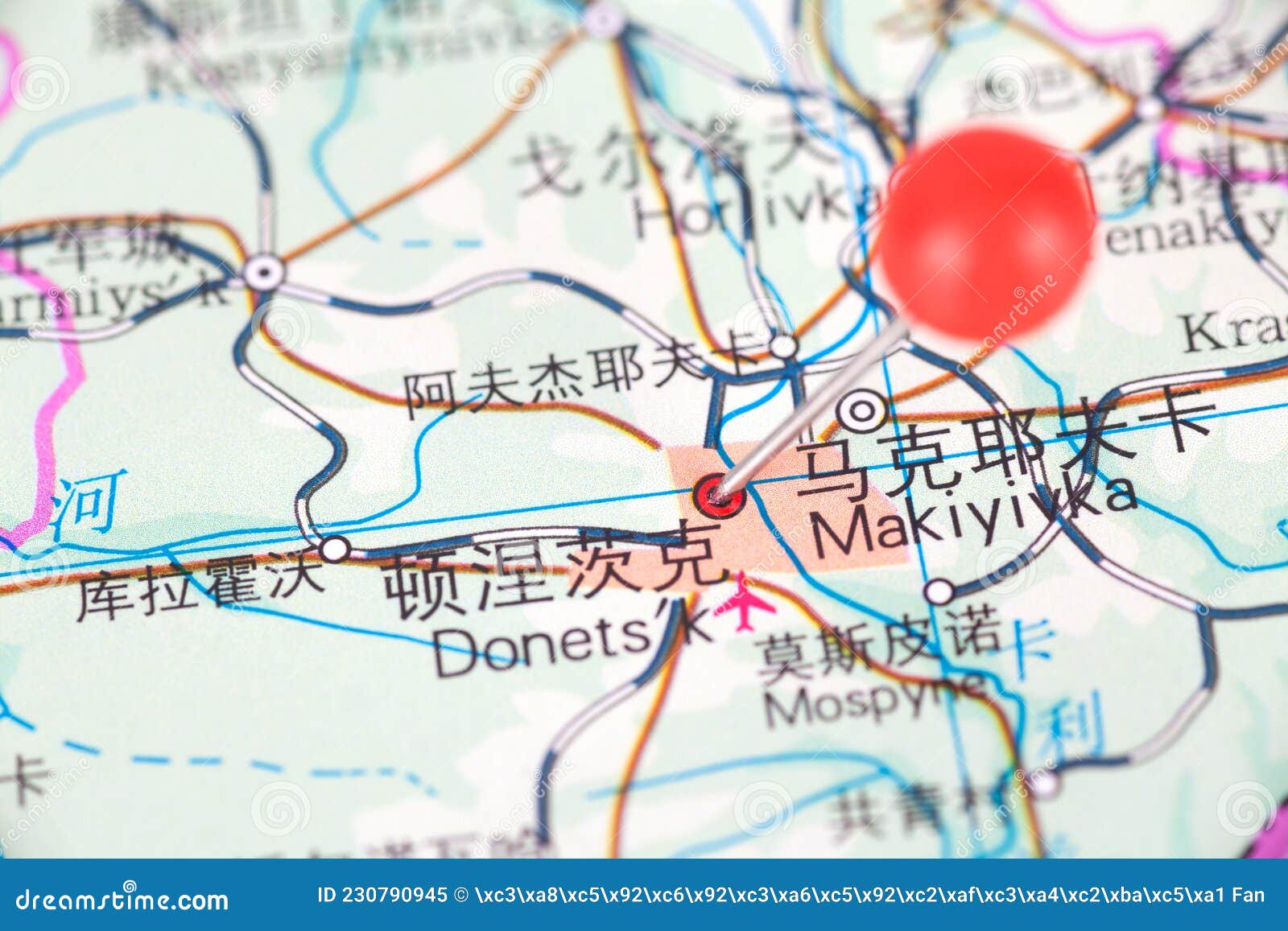 The Location of Donetsk in Ukraine on the Map Stock Image - Image of ...