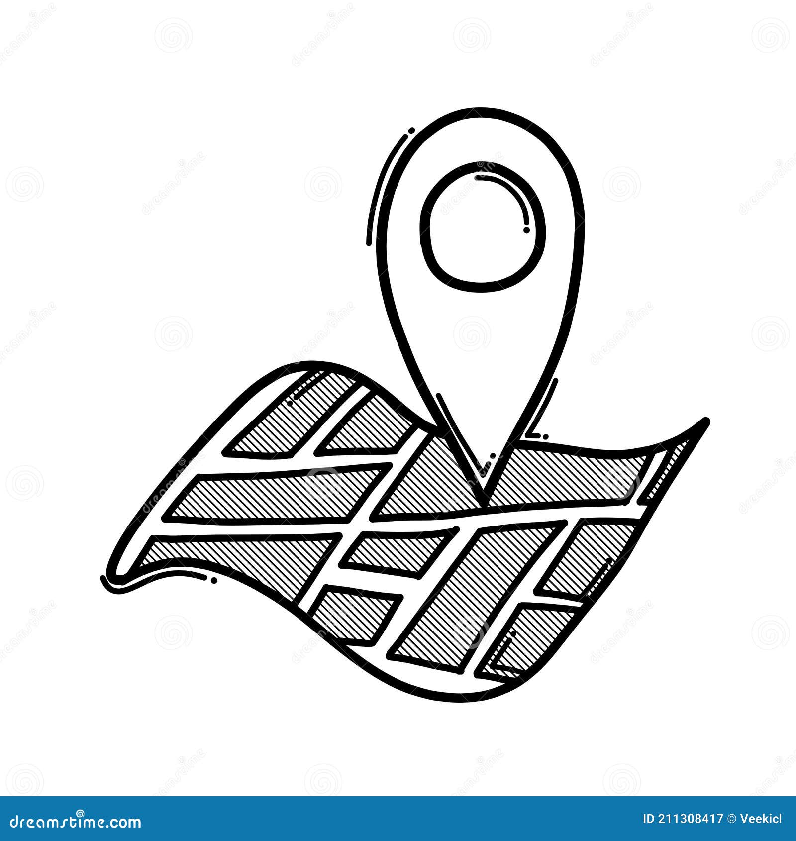 Location Doodle Vector Icon. Drawing Sketch Illustration Hand Drawn ...