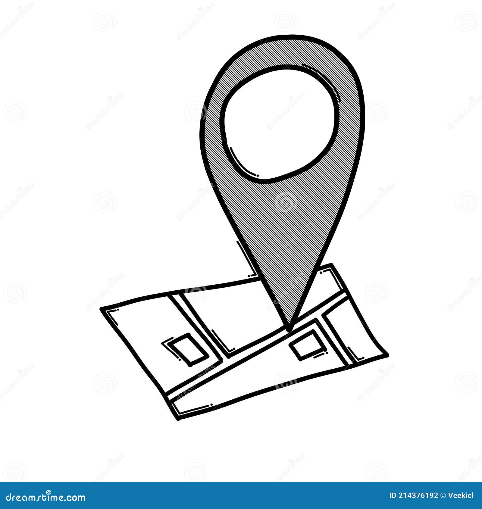 Location Doodle Vector Icon. Drawing Sketch Illustration Hand Drawn ...