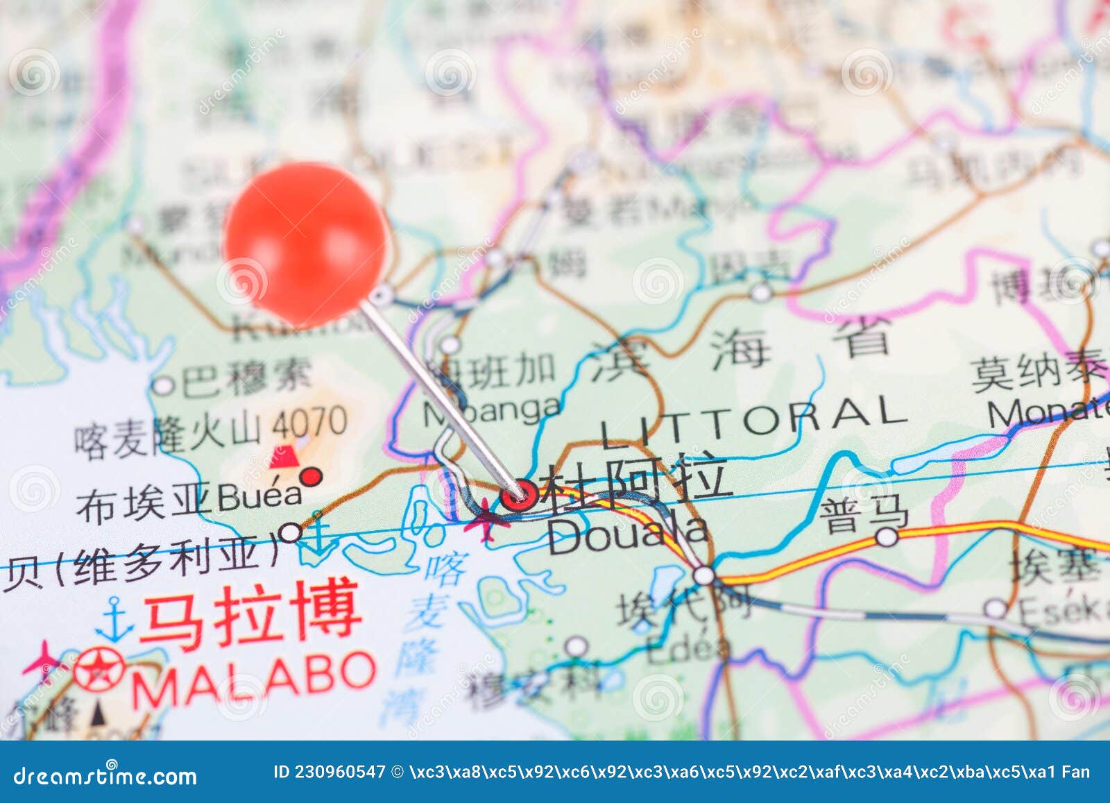 The Location of Douala in Cameroon on the Map Stock Image - Image of ...