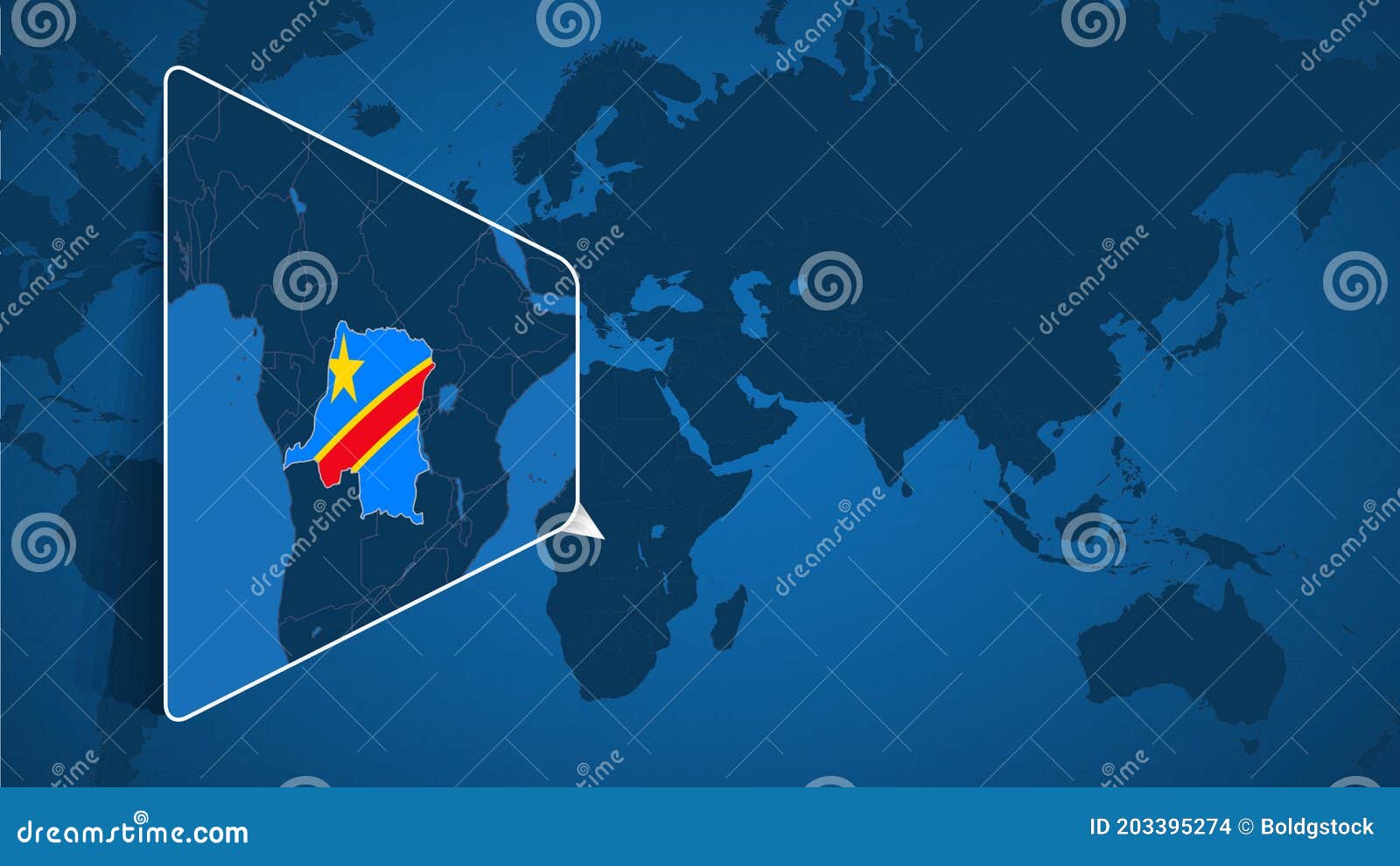Location of DR Congo on the World Map with Enlarged Map of DR Congo ...
