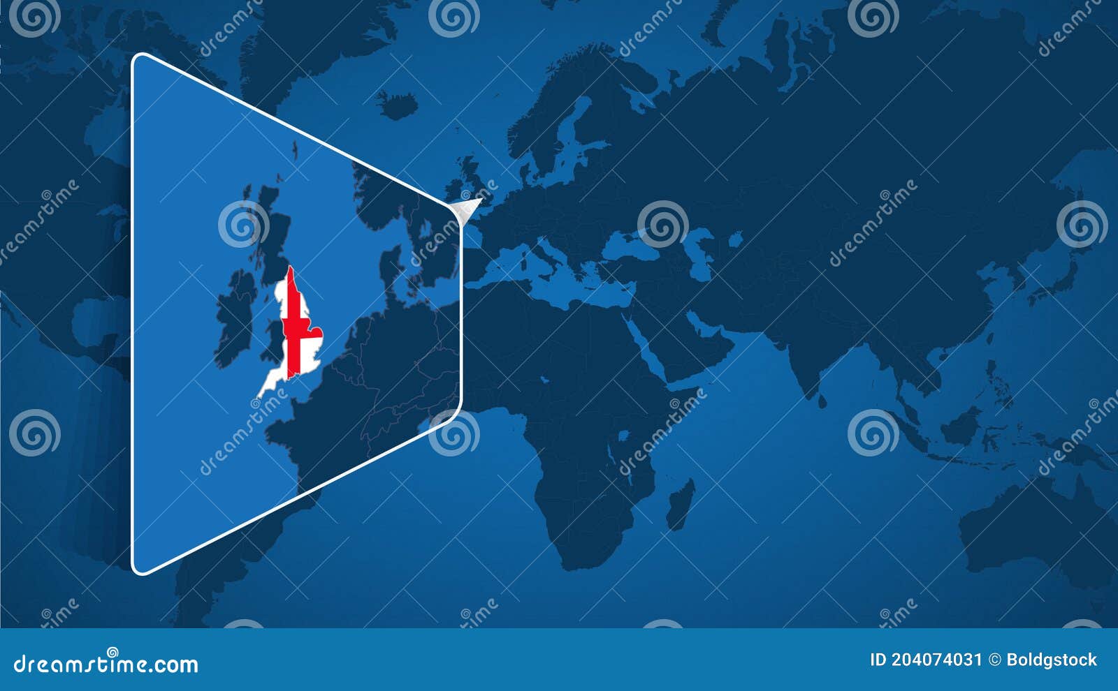 Location of England on the World Map with Enlarged Map of England with ...