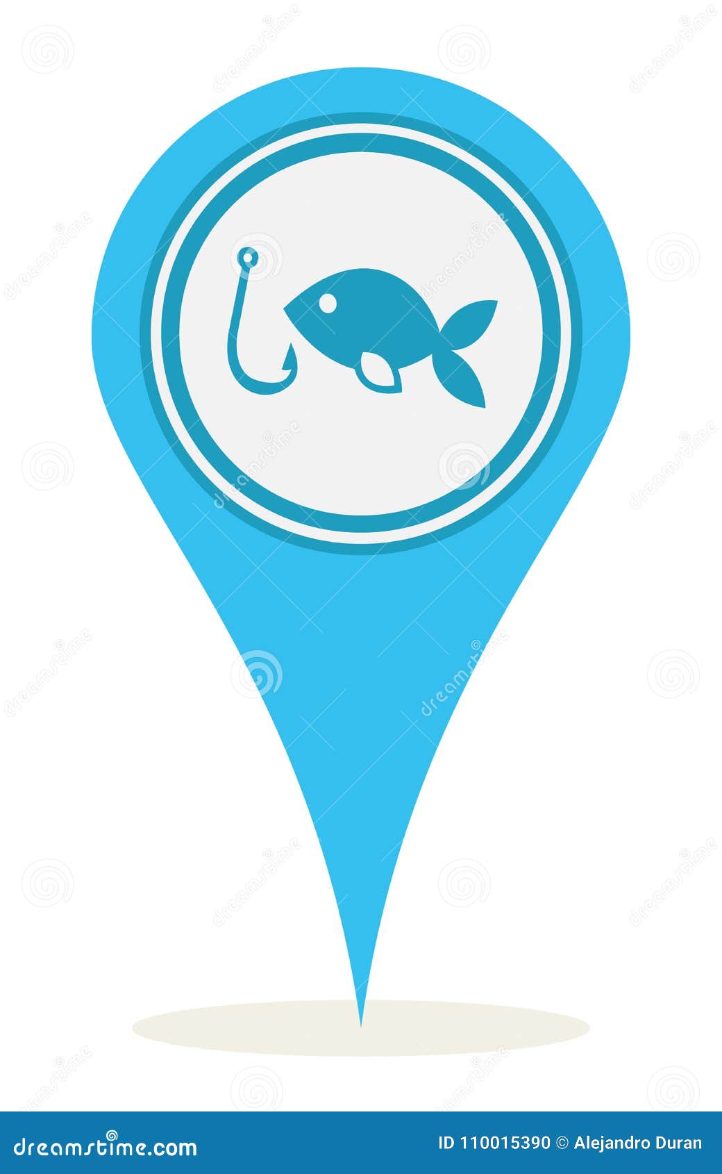 Location fishing icon stock vector. Illustration of position - 110015390