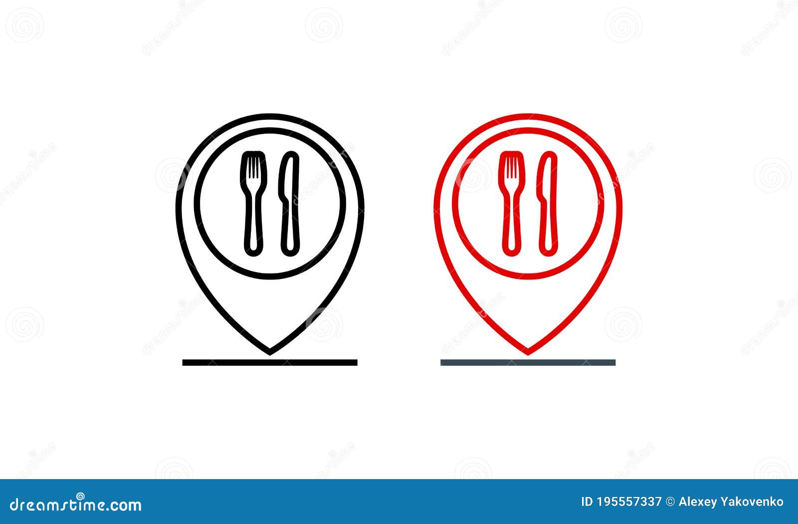 Location Food Logo. Public Catering Point. Symbol Restaurant Address ...