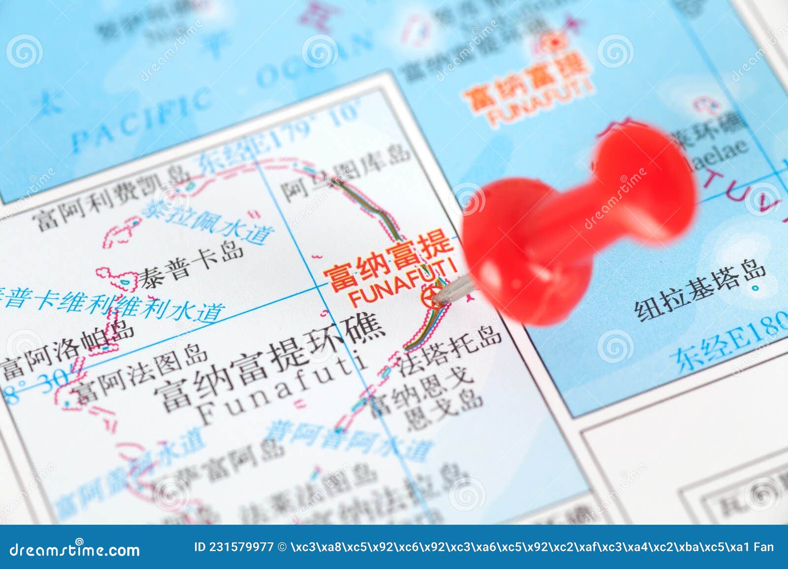 The Location of Funafuti, the Capital of Tuvalu, on the Map Stock Image ...