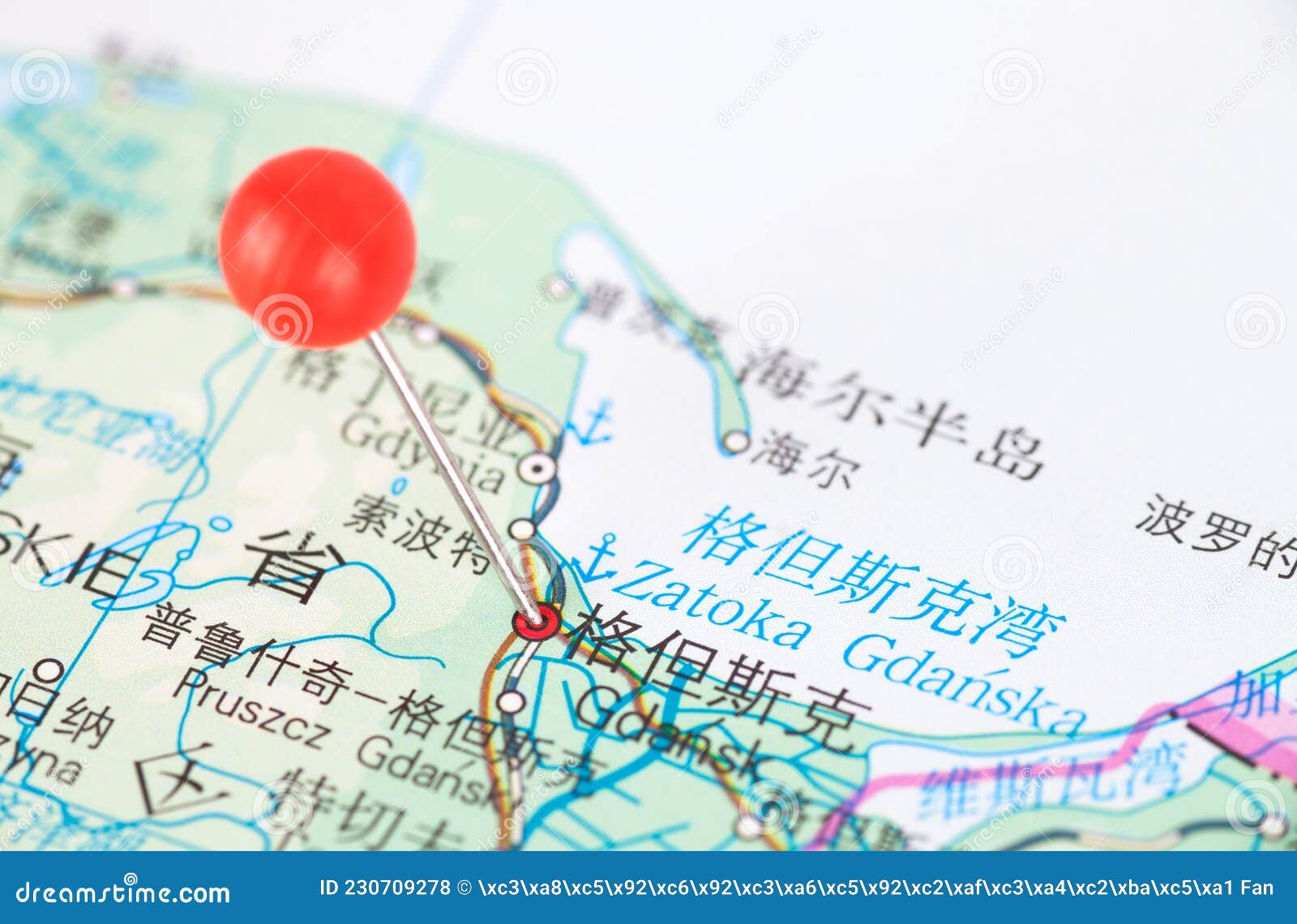 The Location of Gdansk on the Map Stock Photo - Image of destination ...