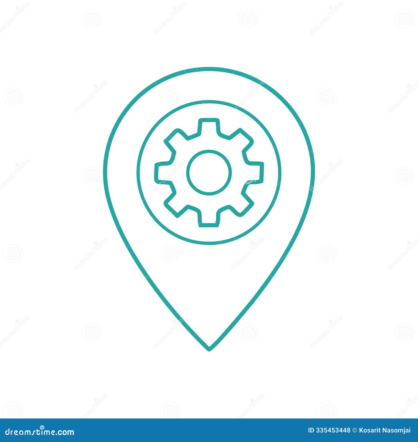 Location Gear Icon. Simple Icon Representing Location and Gear Stock ...