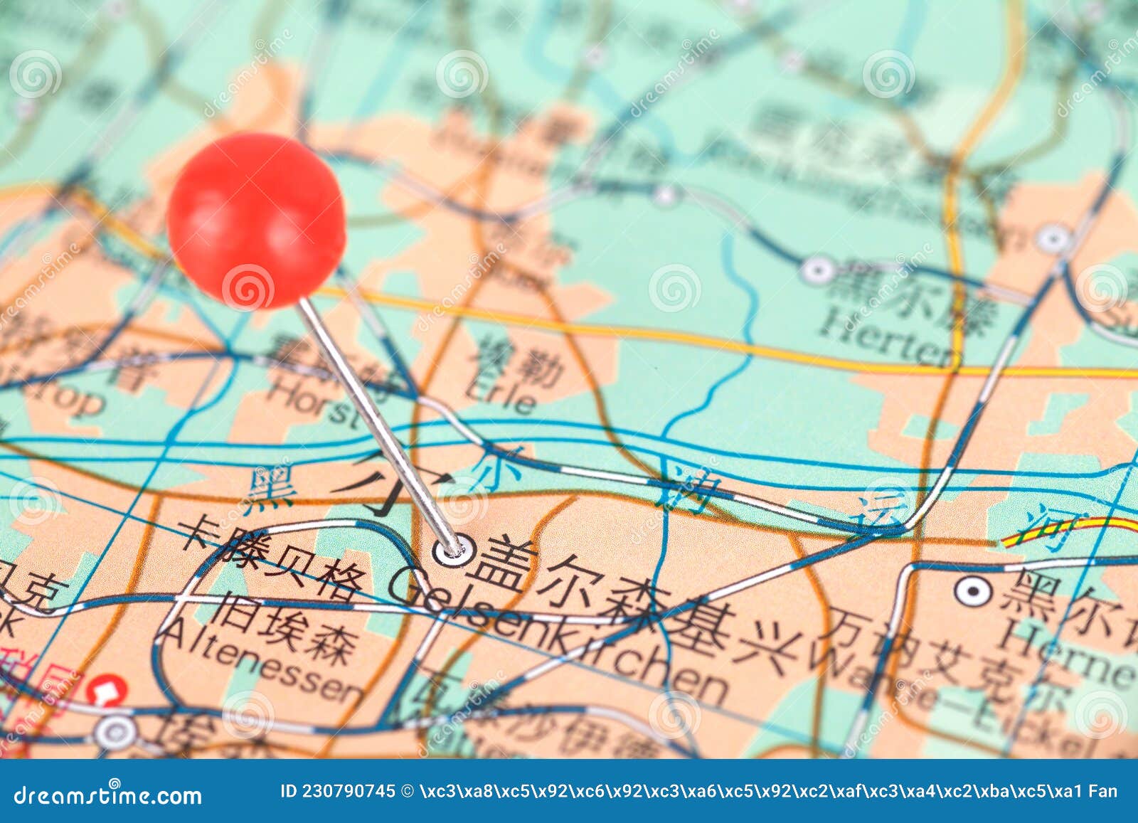 The Location of the German City Gelsenkirchen on the Map Stock Image ...
