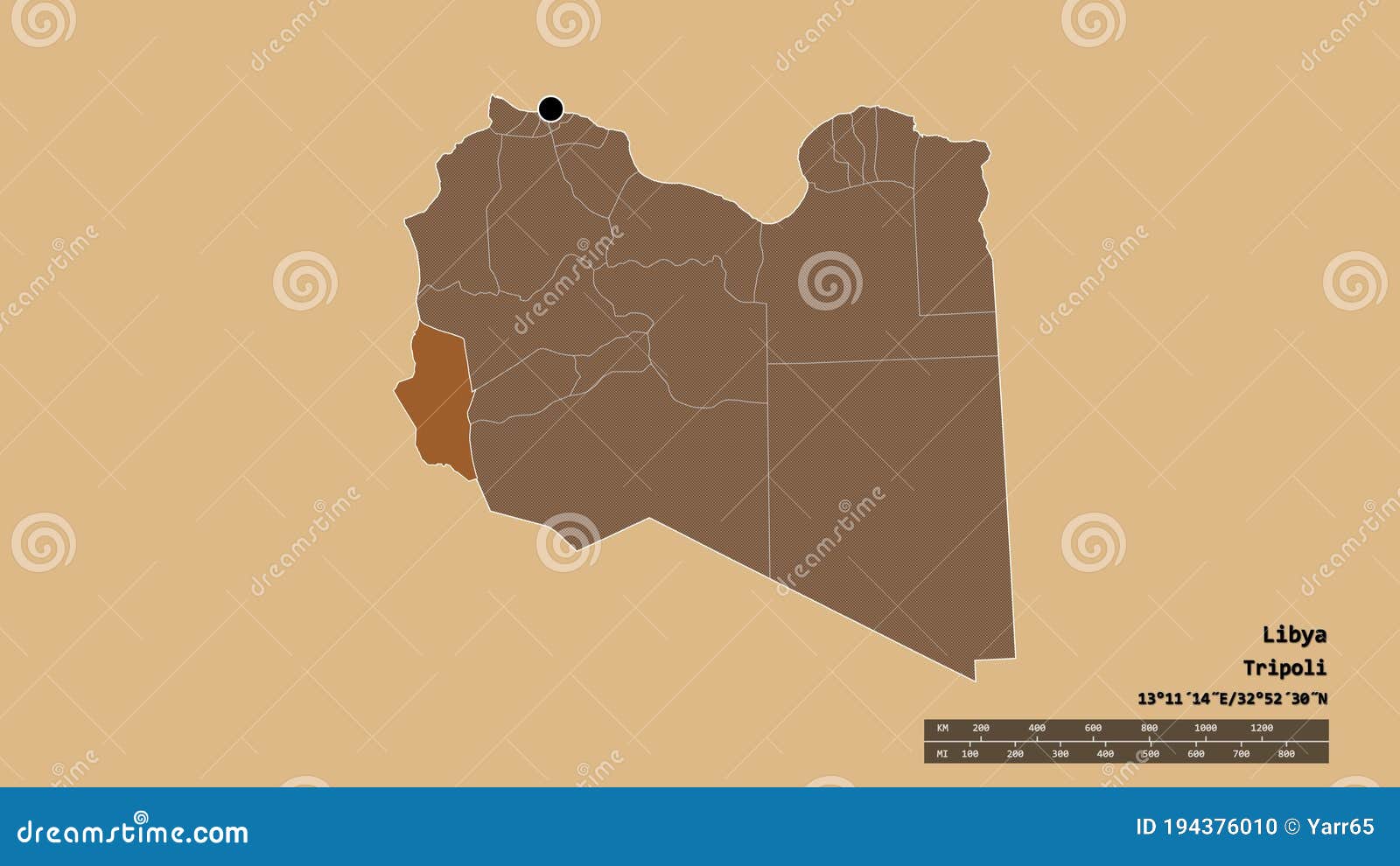 Location of Ghat, District of Libya,. Pattern Stock Illustration ...