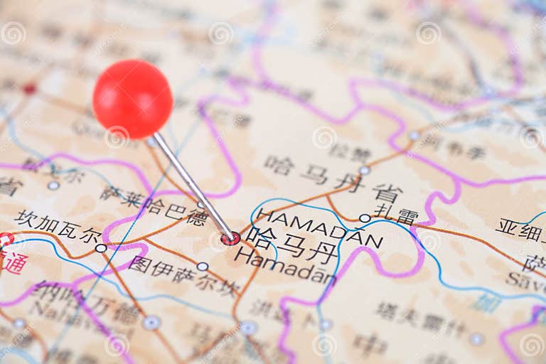 The Location of Hamadan in Iran on the Map Stock Image - Image of ...