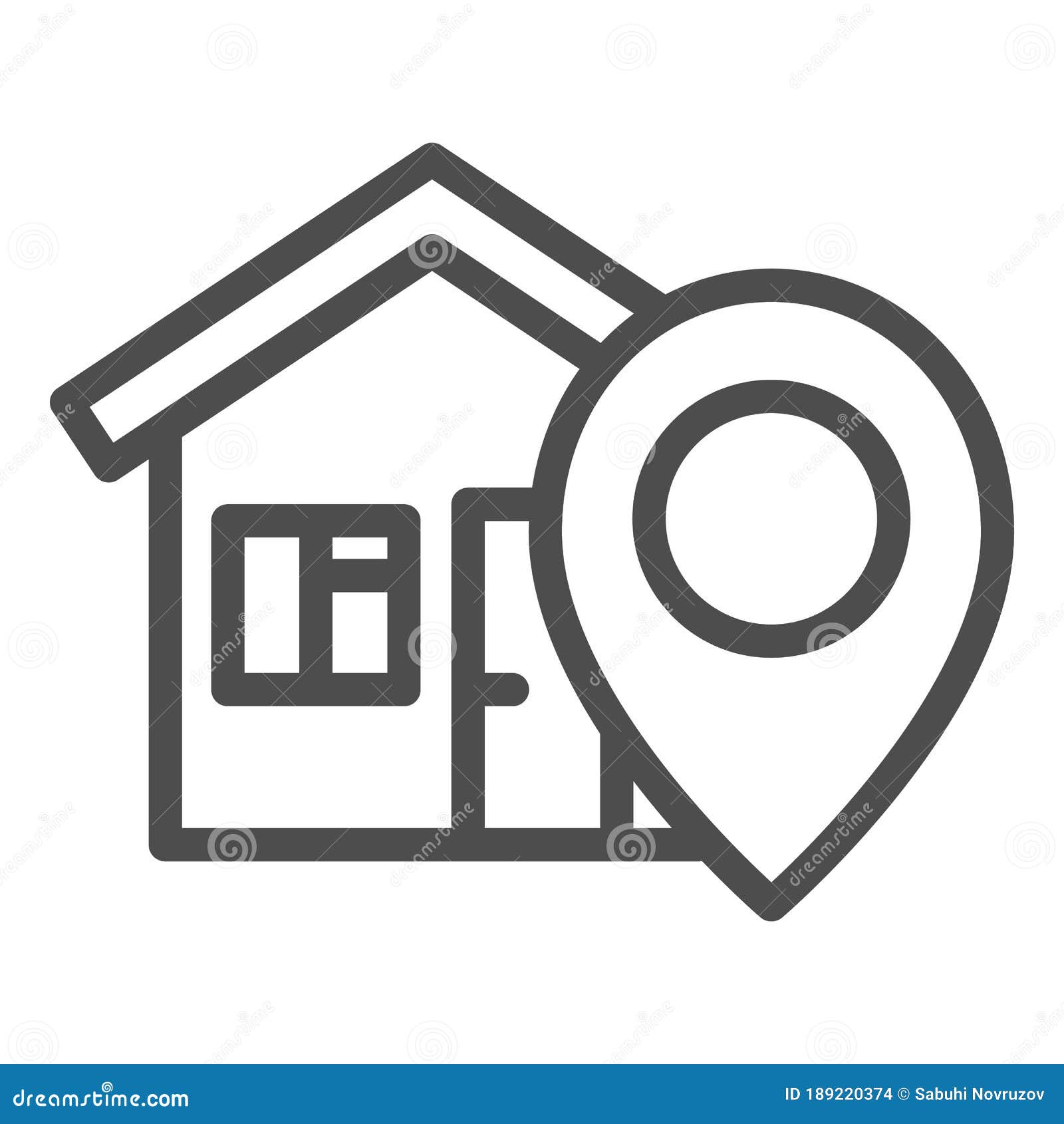 Location of House Line Icon, Navigation Concept, Home Pointer Sign on ...