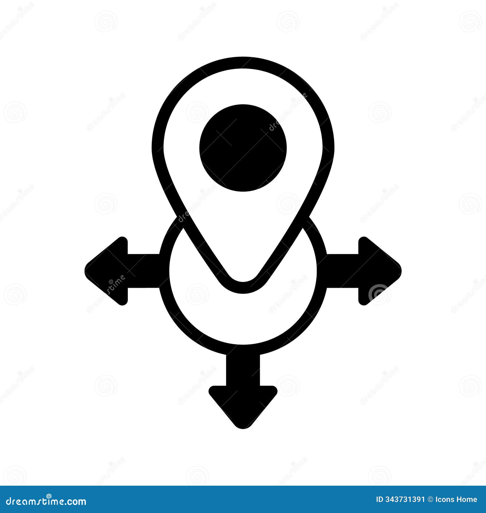 Location Icon with Arrows, Symbolizing Direction and Navigation Stock ...