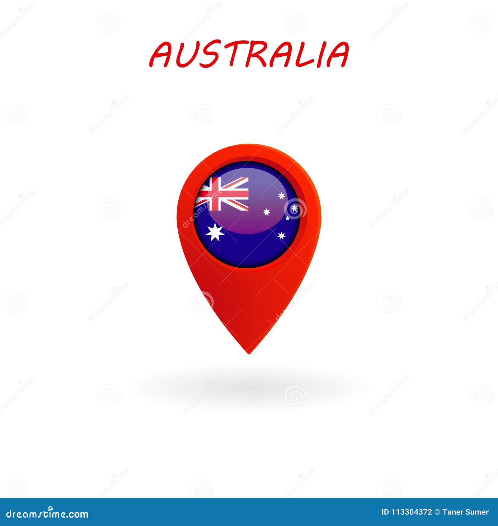 Location Icon for Australia Flag, Vector Stock Vector - Illustration of ...