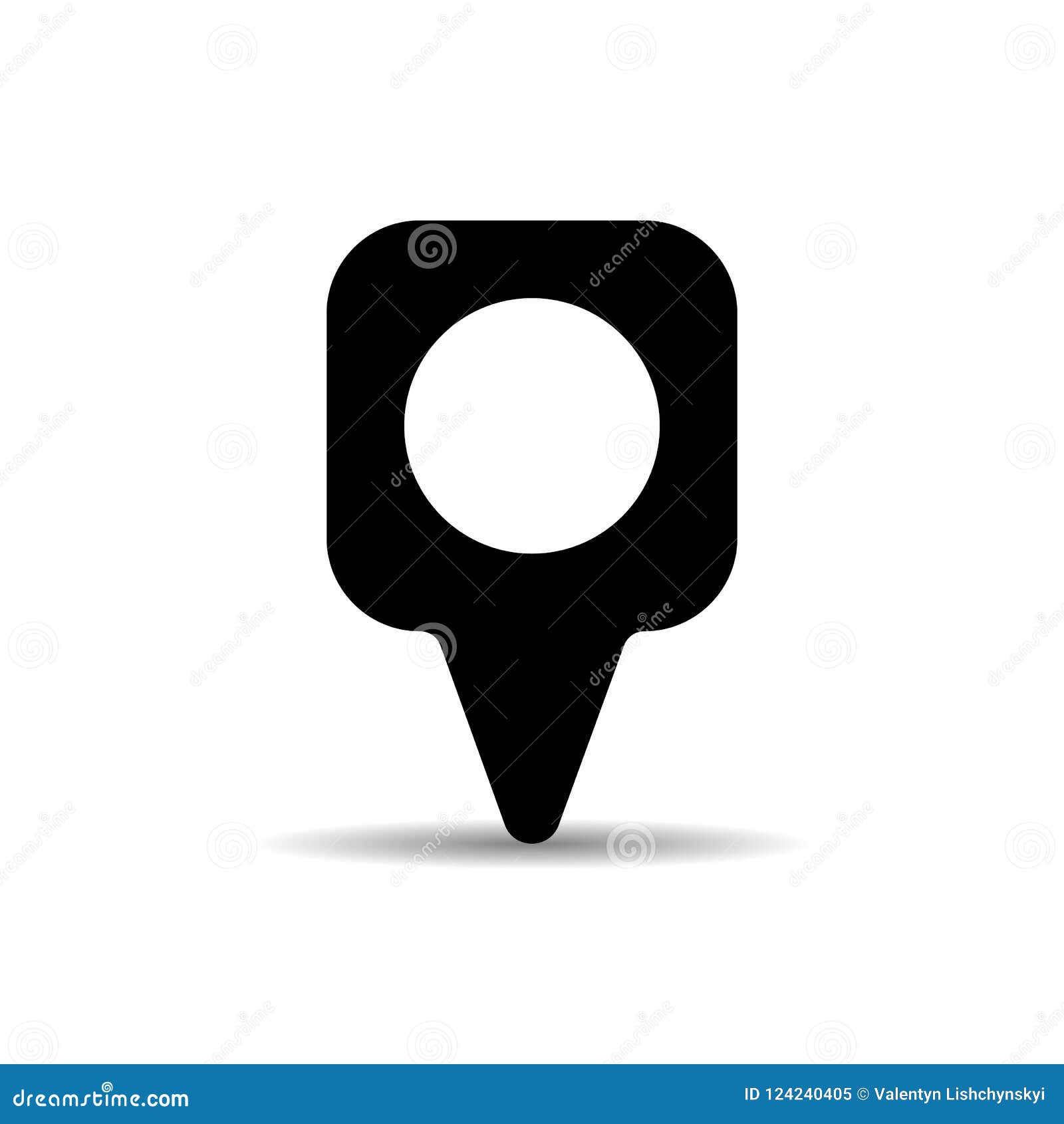 Location Icon. Black Round Shapes on White Background. Vector ...