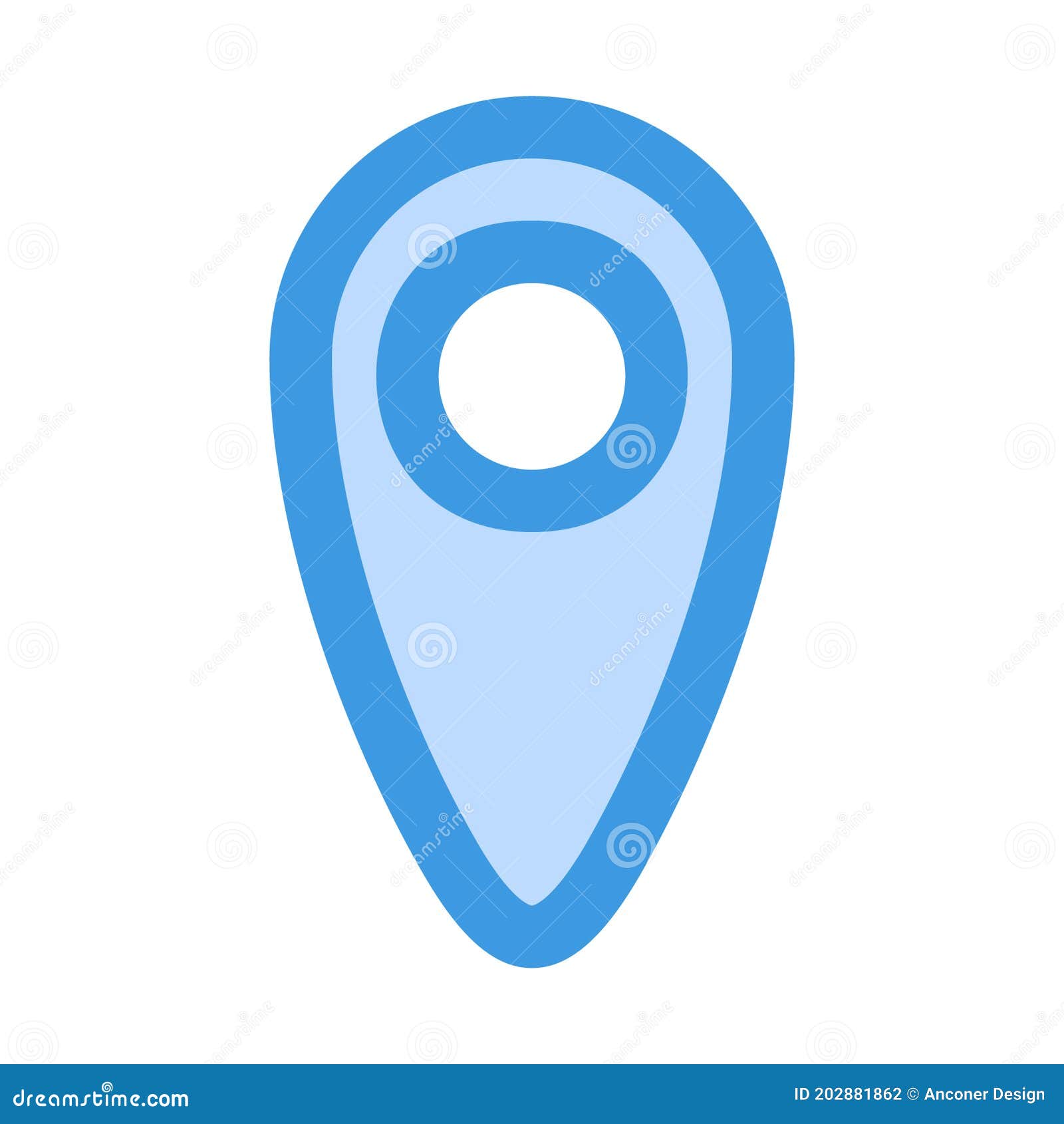 Location Icon in Blue Style for Any Projects Stock Vector ...