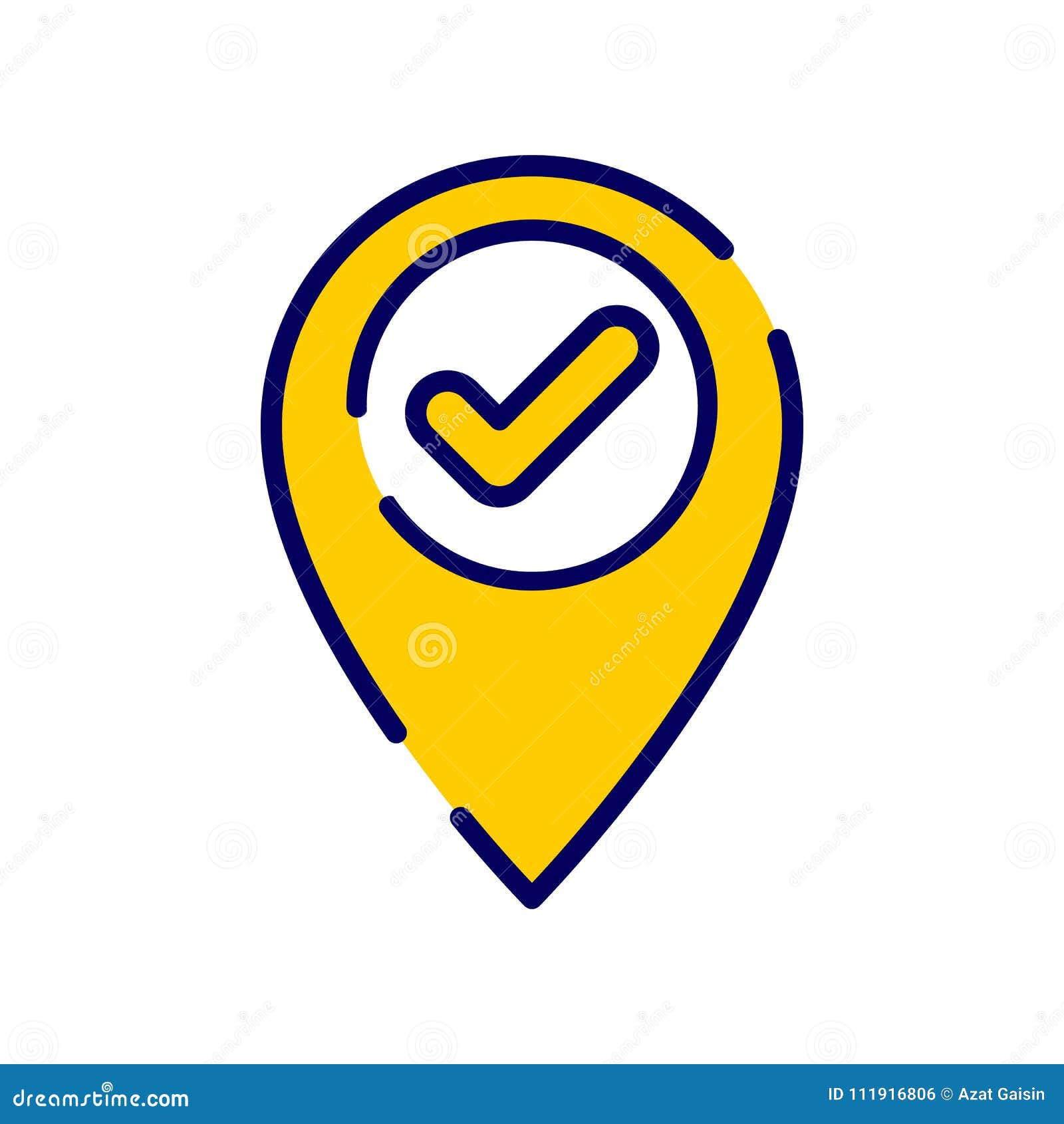 Location Icon with Check Sign. Location Icon and Approved, Confirm ...
