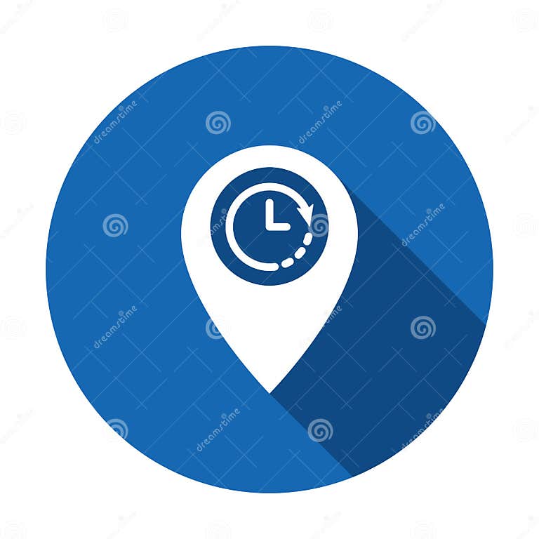 Location Icon with Clock Sign. Location Icon and Countdown, Deadline ...