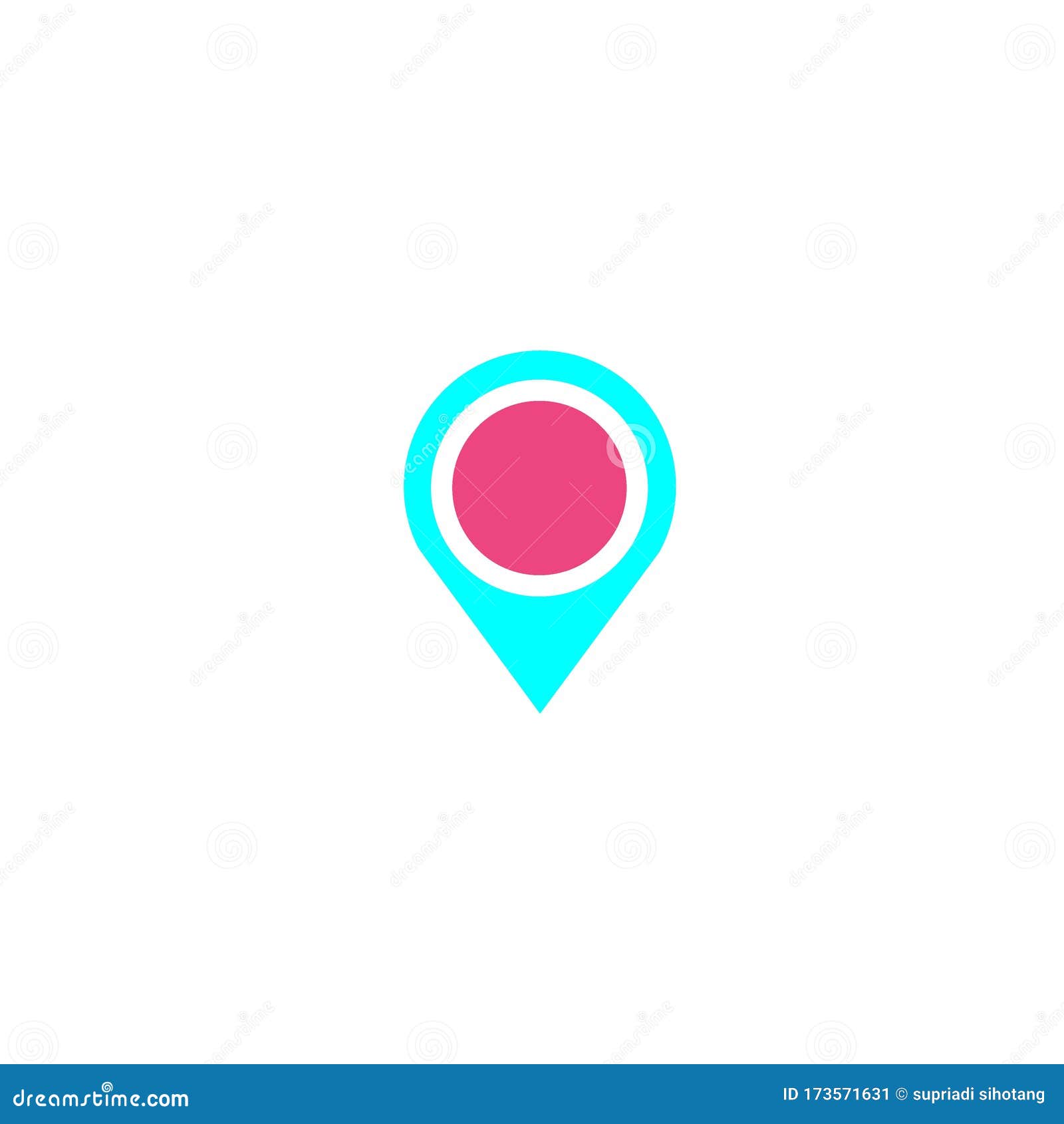 Location Icon with Color and Outline Style.Editable Vector Stock ...