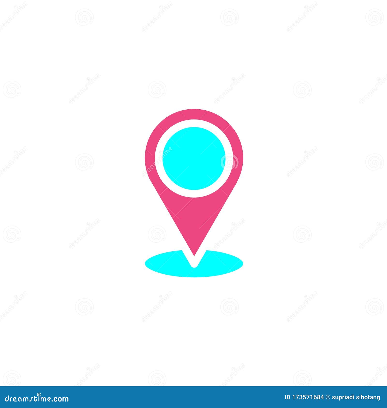 Location Icon with Color and Outline Style.Editable Vector Stock ...