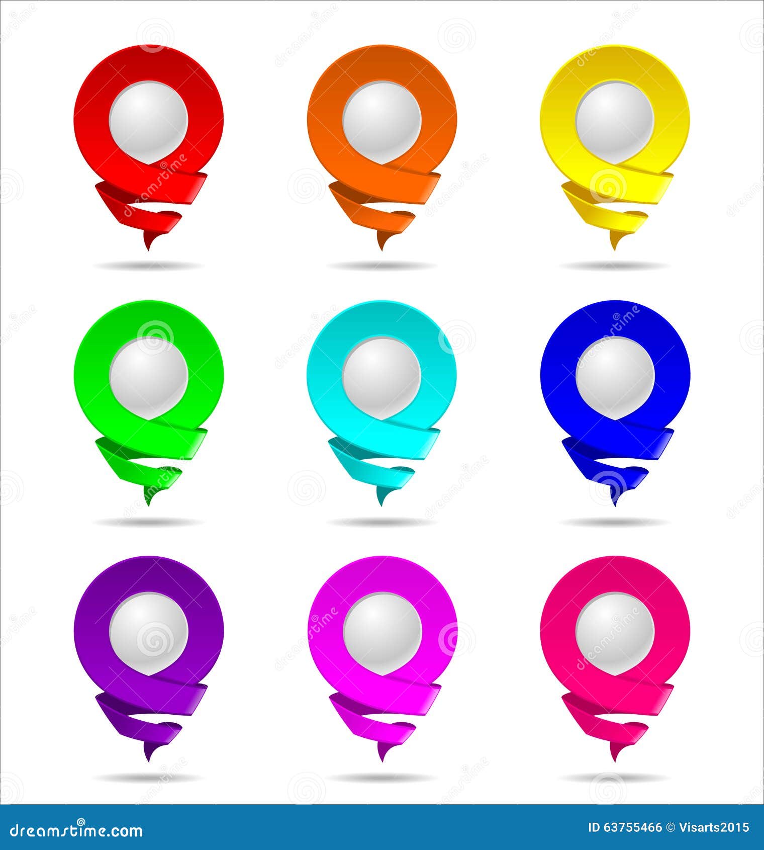 Location Icon 3D. Popular Colors Stock Vector - Illustration of place ...