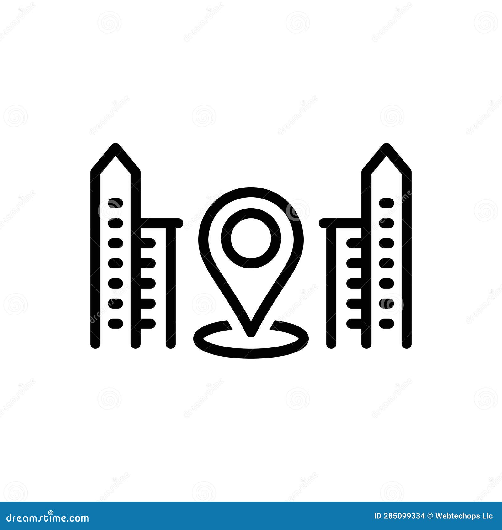 Black Line Icon for Location, Gps and Pinpoint Stock Vector ...