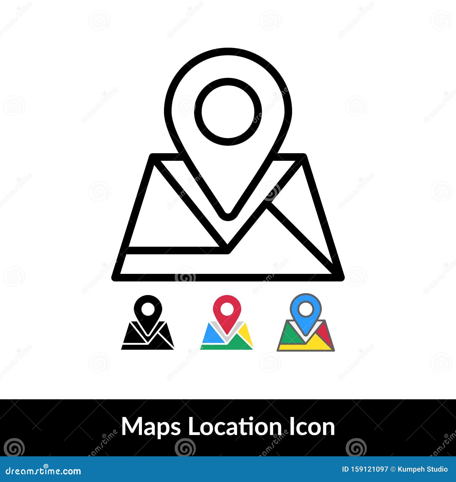 Location Icon. GPS Maps Icon Vector with 4 Different Style Stock Vector ...