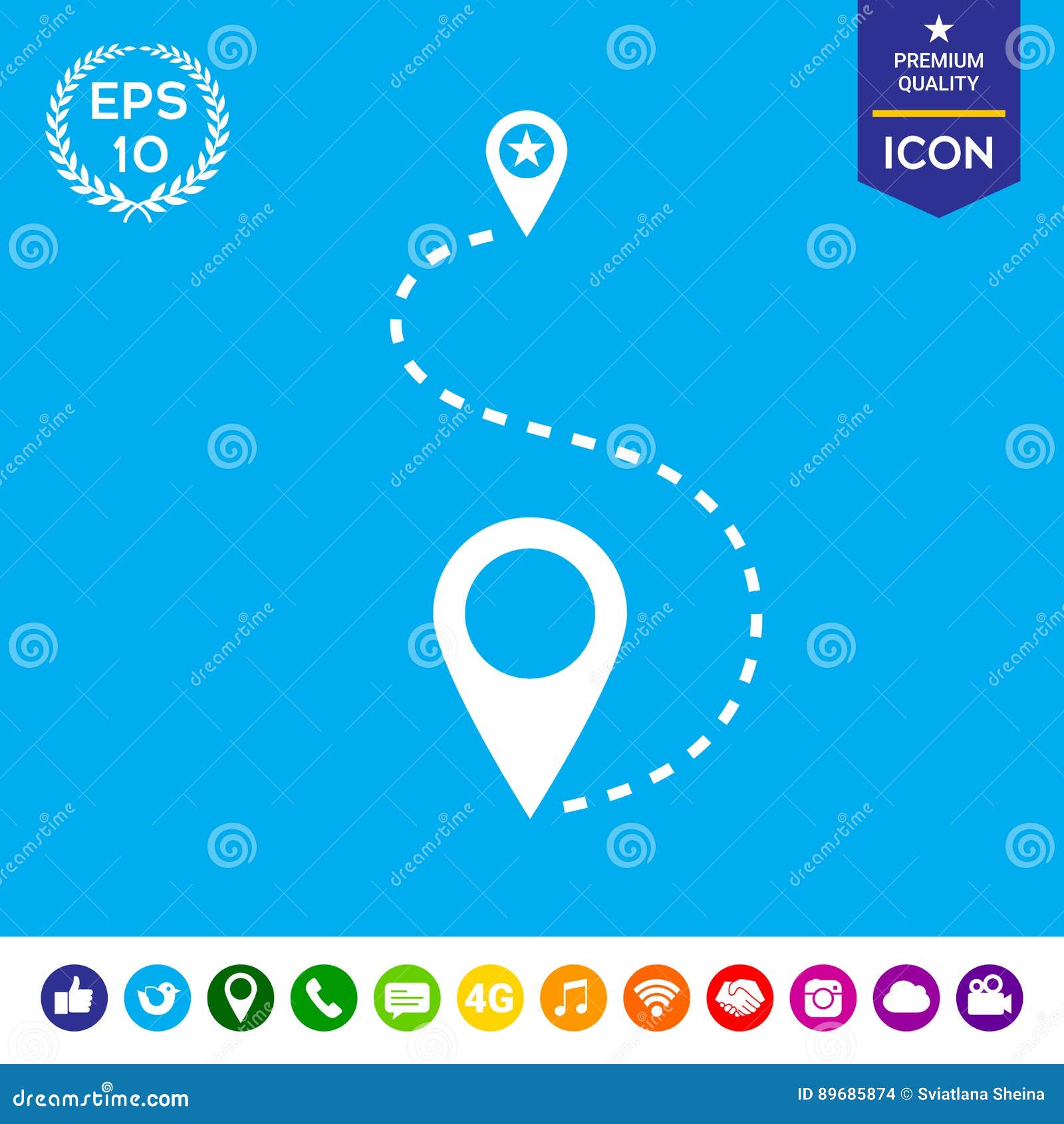 Location Icon stock illustration. Illustration of pictogram - 89685874