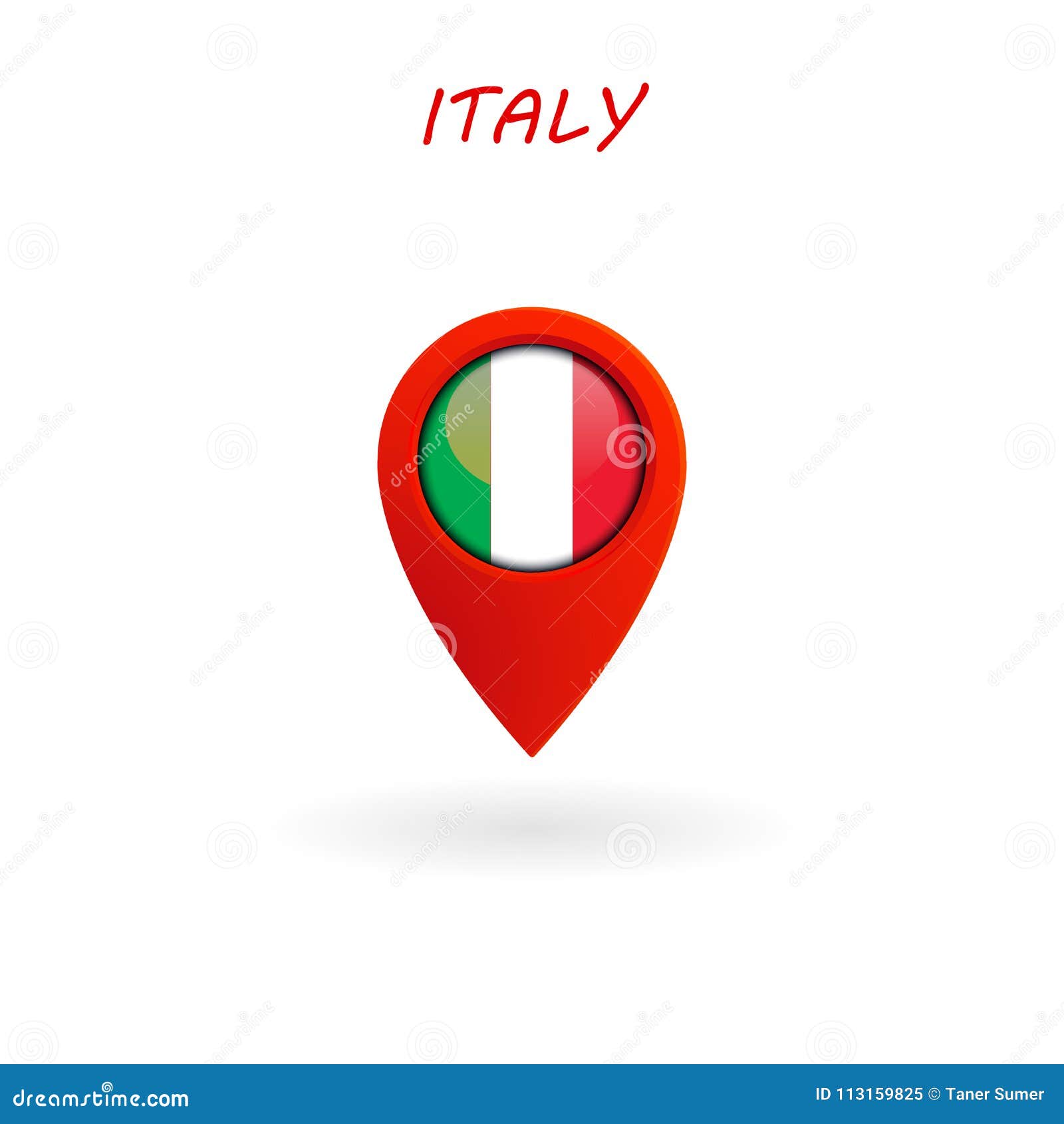 Location Icon for Italy Flag, Vector Stock Vector - Illustration of ...