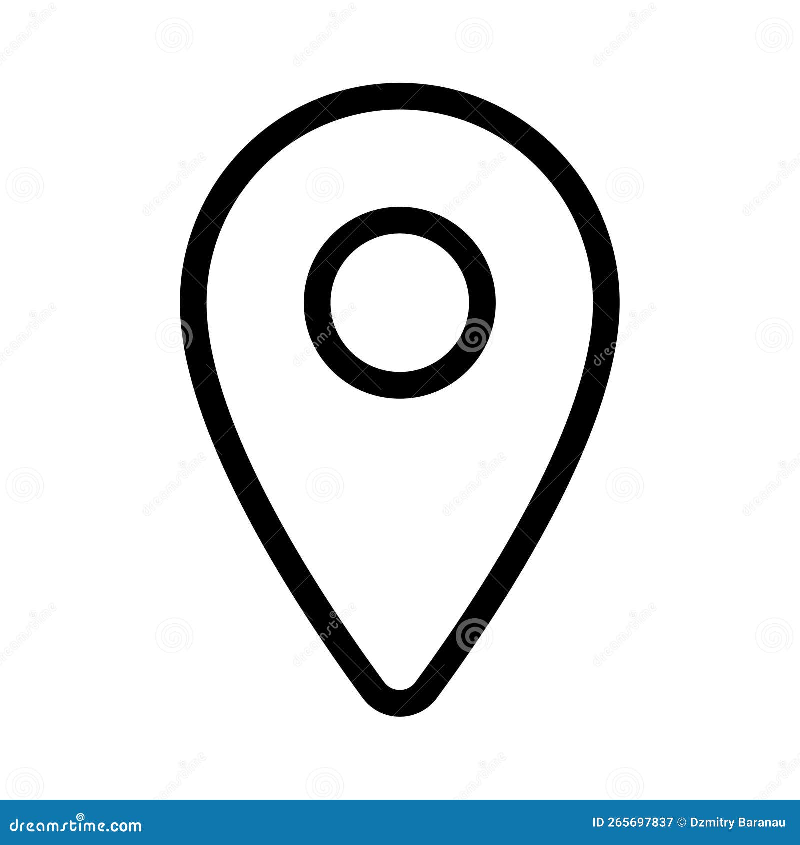 Location Icon Line Isolated on White Background. Black Flat Thin Icon ...