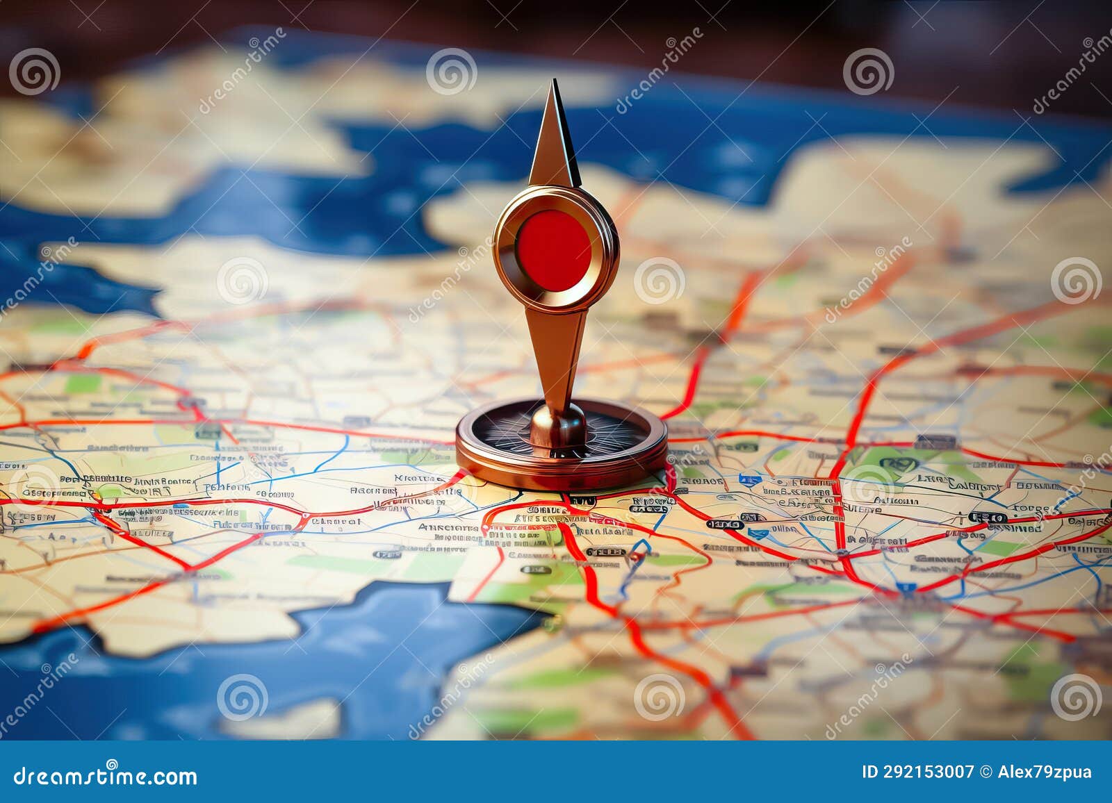 Location Icon on Map - Generative AI Stock Illustration - Illustration ...