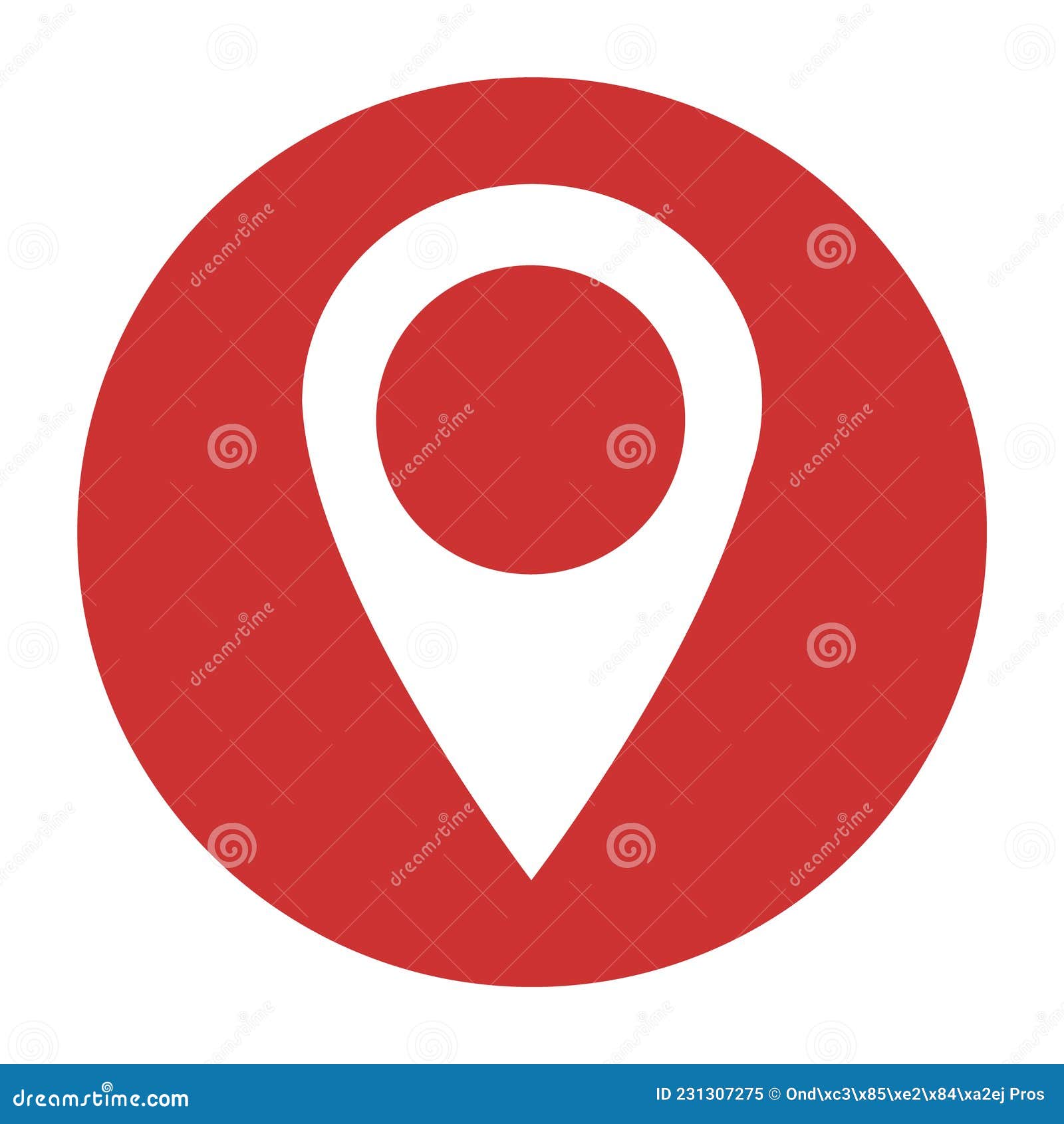 Location Icon, Map Pointer Symbol Isolated on White Background. Vector Web Button Stock Vector ...