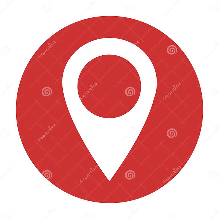Location Icon, Map Pointer Symbol Isolated on White Background. Vector Web Button Stock Vector ...