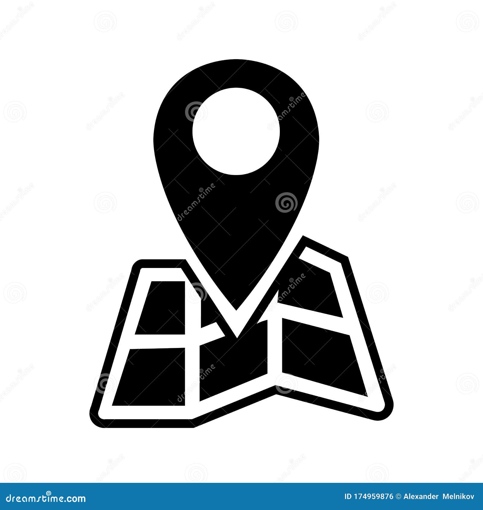 Location Icon on the Map. Vector Illustration Eps 10 Stock Illustration ...