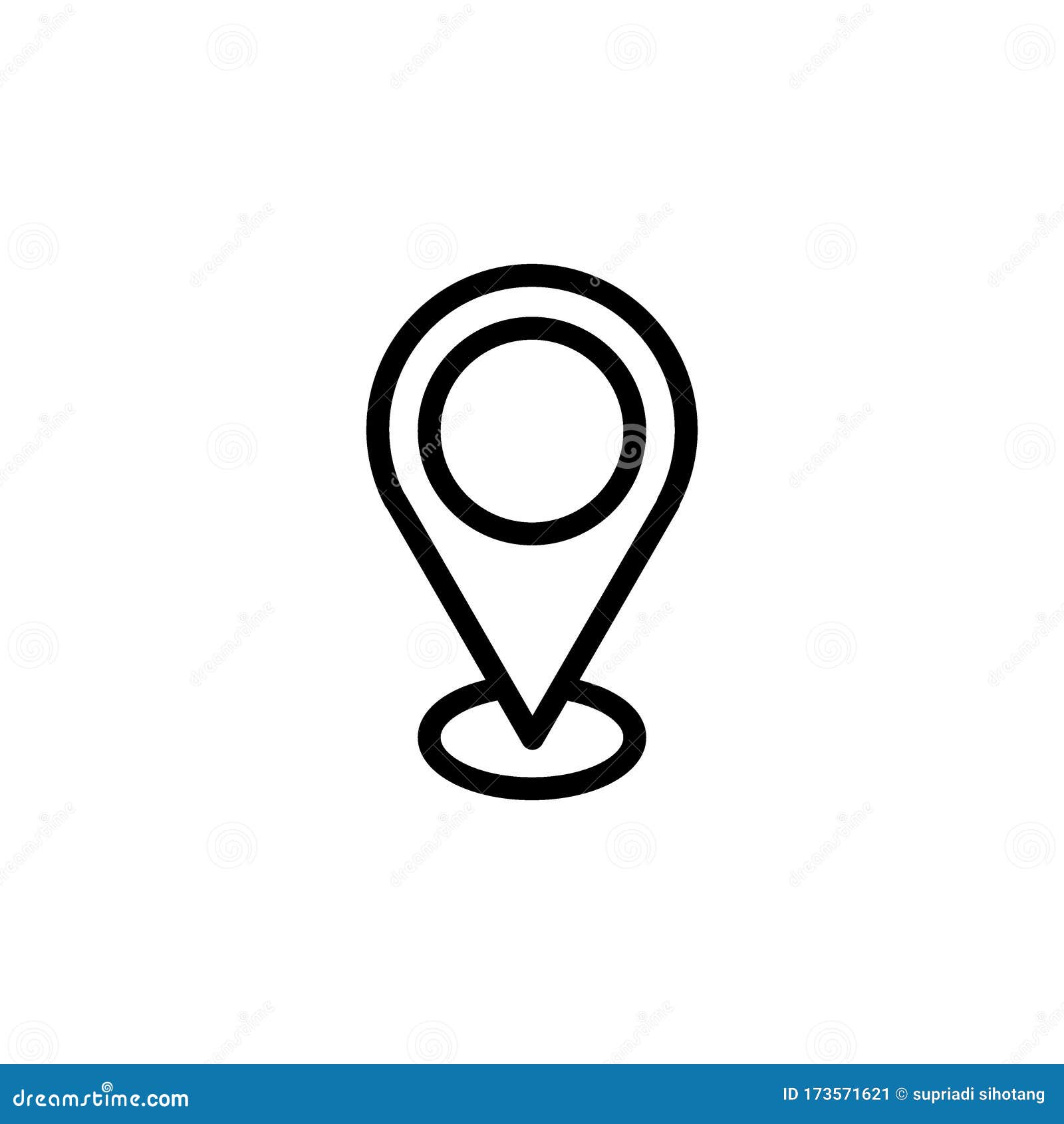 Location Icon with Outline Style.Editable Vector Stock Illustration ...