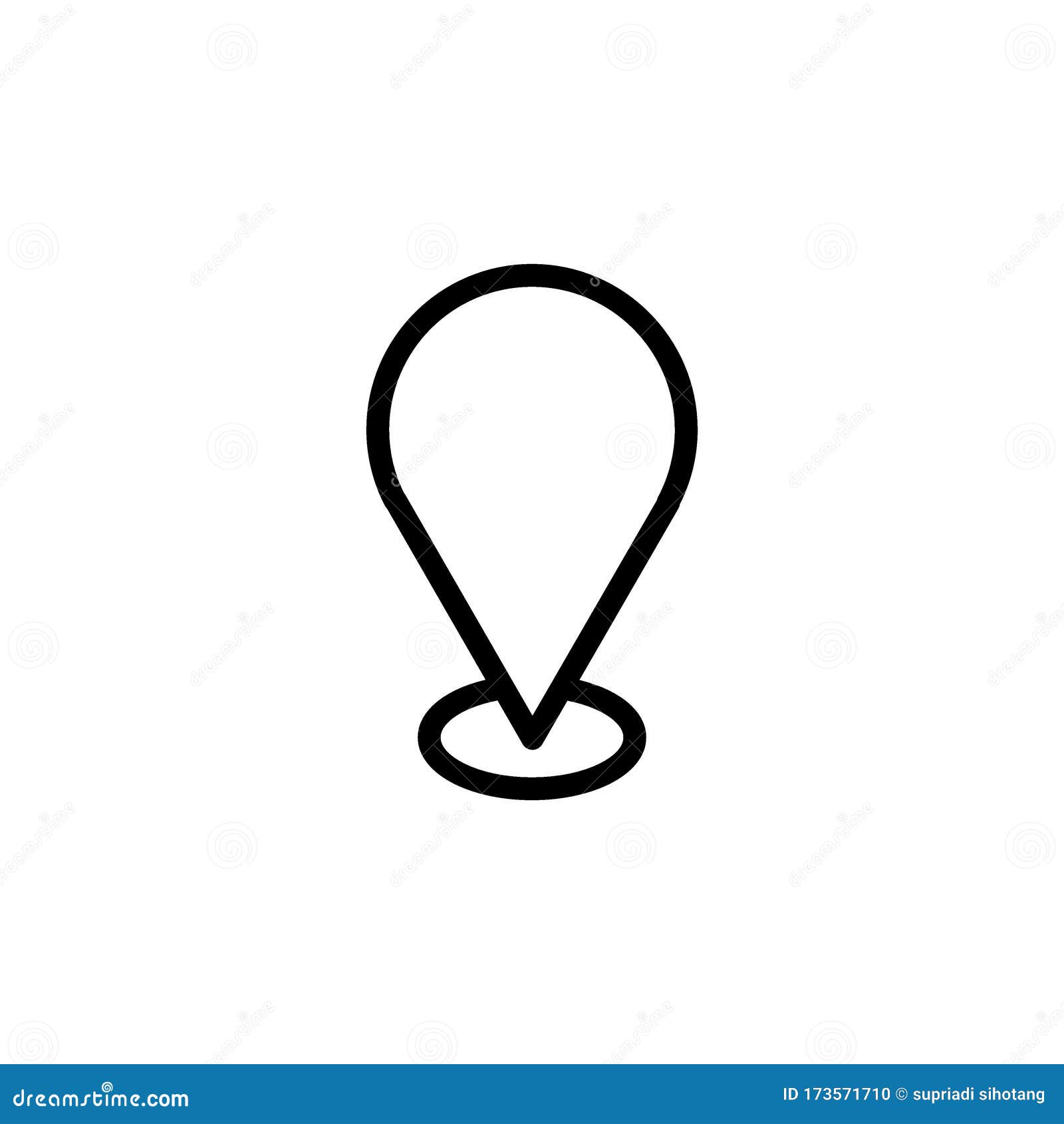 Location Icon with Outline Style.Editable Vector Stock Illustration ...