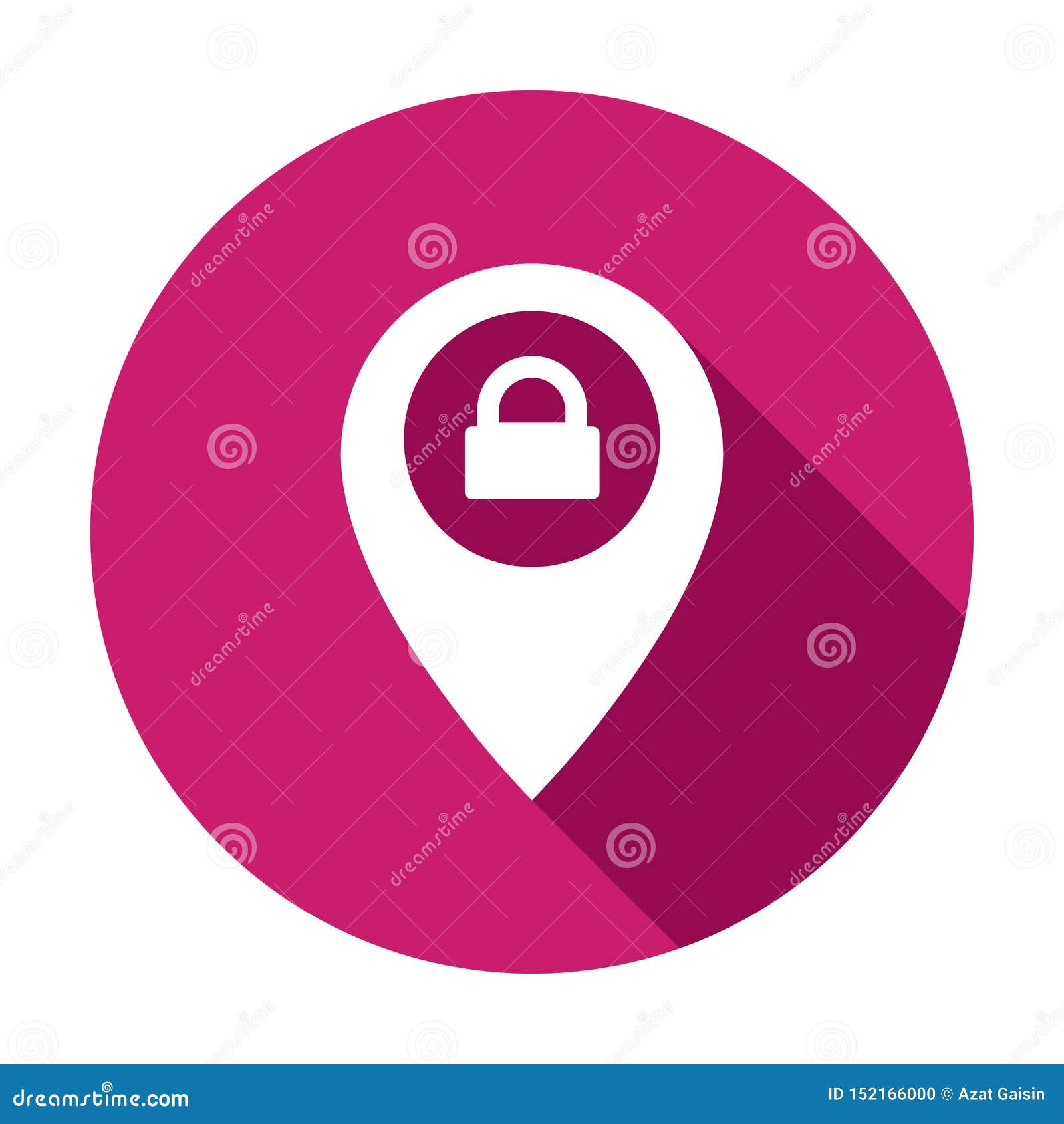 Location Icon with Padlock Sign. Location Icon and Security, Protection ...