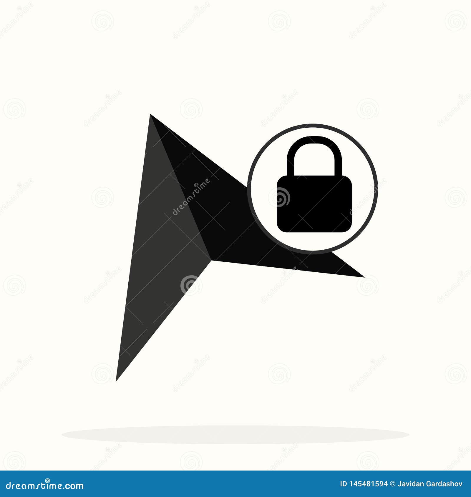 Location Icon with Padlock Sign. Location Icon and Security, Protection ...