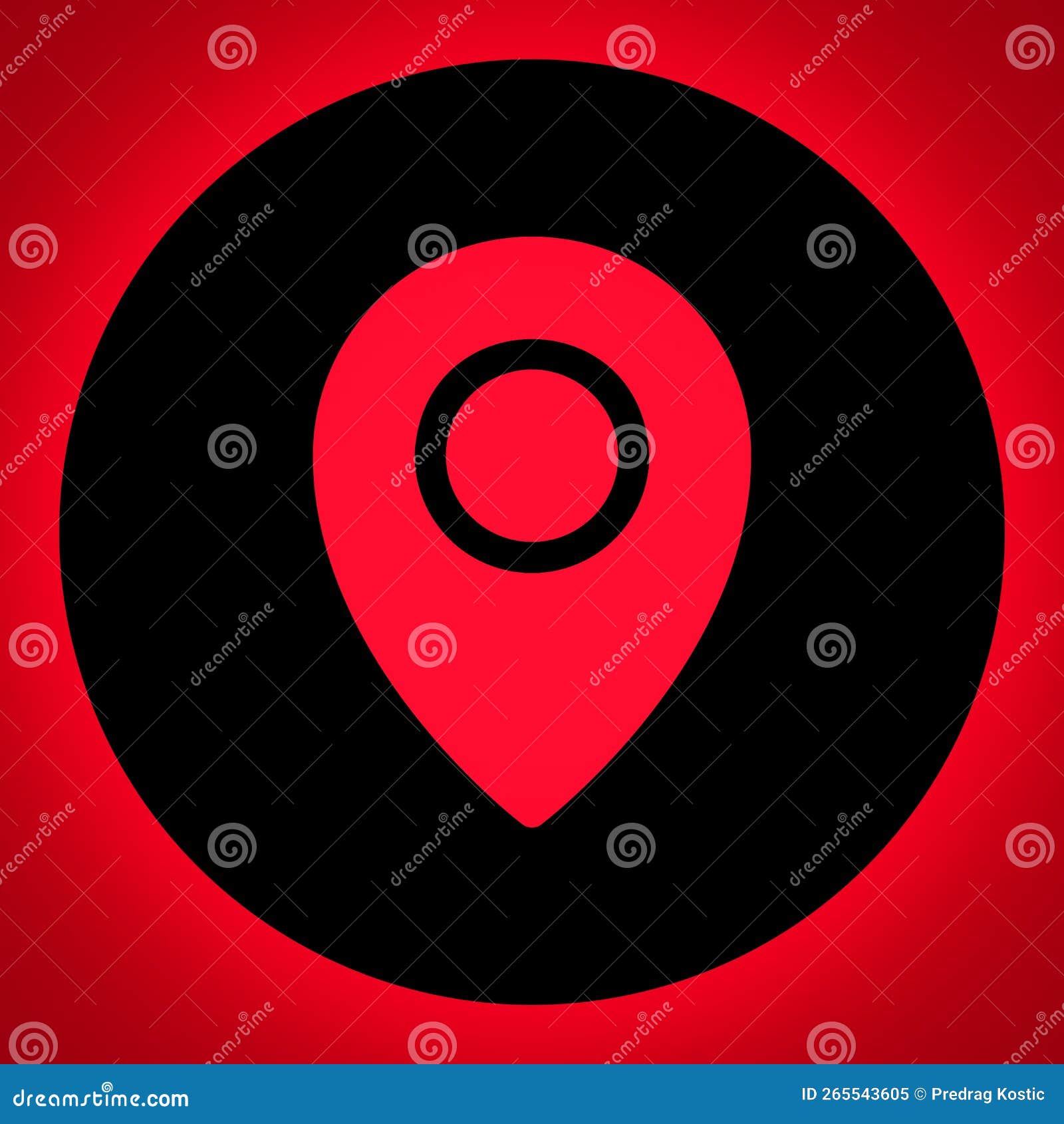 Location icon red stock illustration. Illustration of organ - 265543605